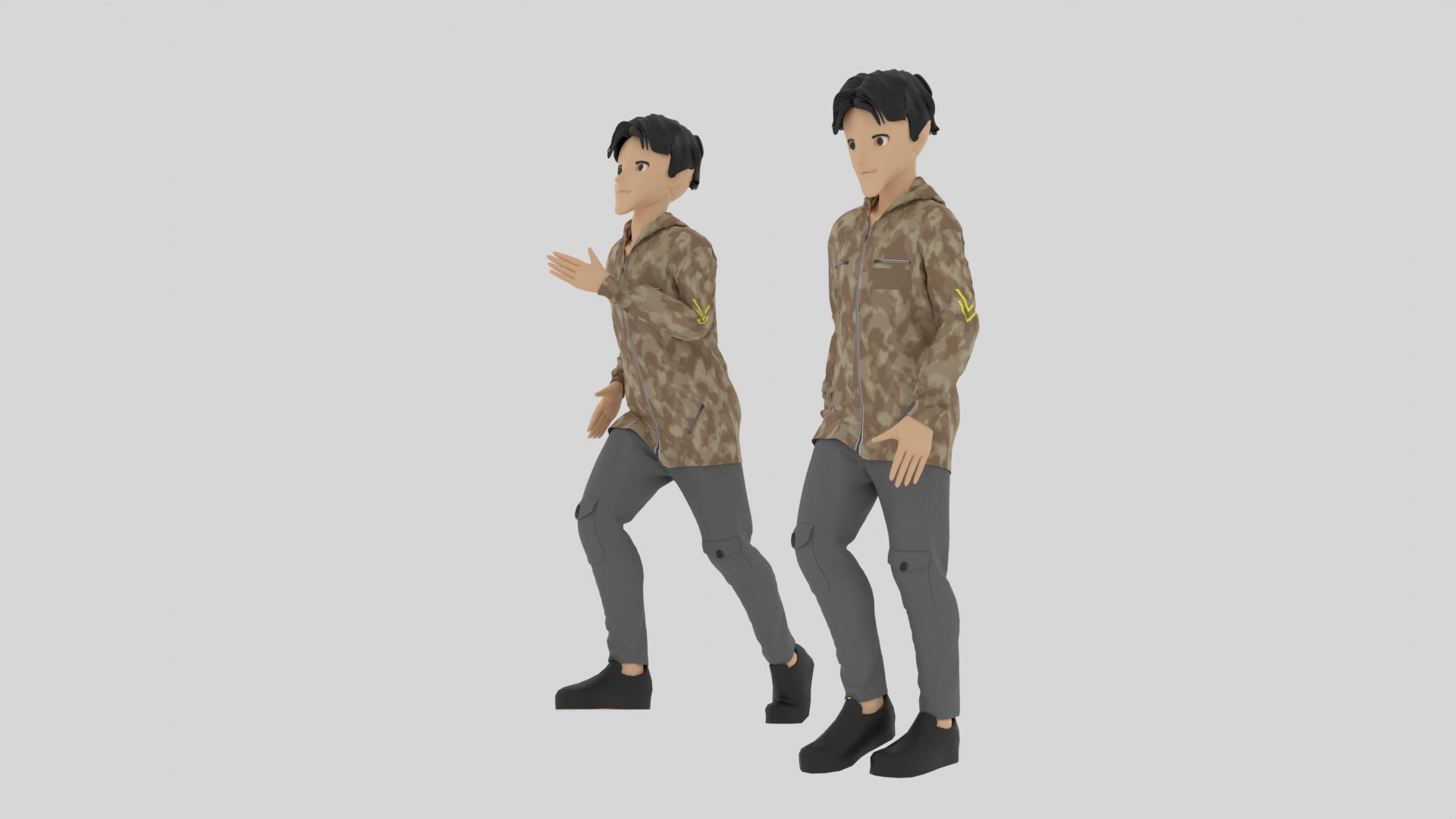 Cartoon Character Walking And Running Animation 3D Model - TurboSquid ...