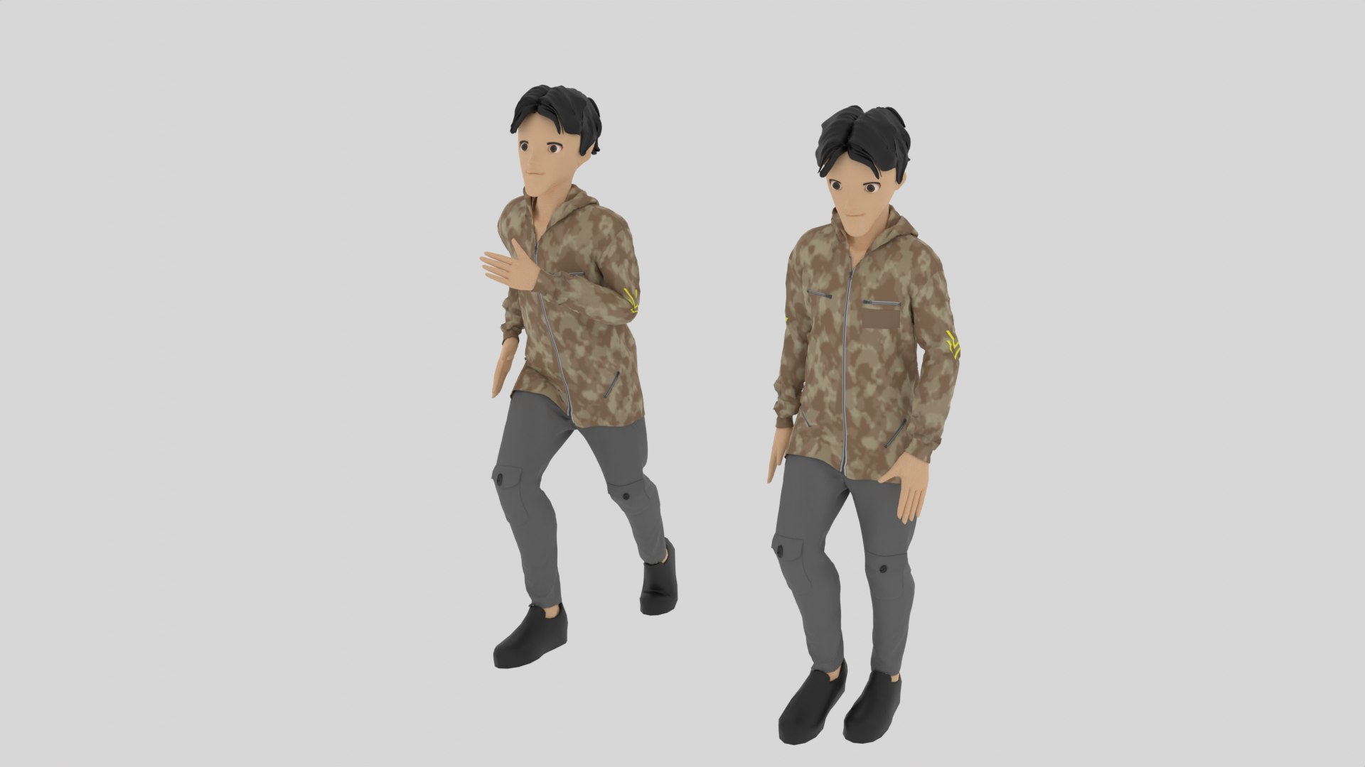 Cartoon Character Walking And Running Animation 3D Model - TurboSquid ...