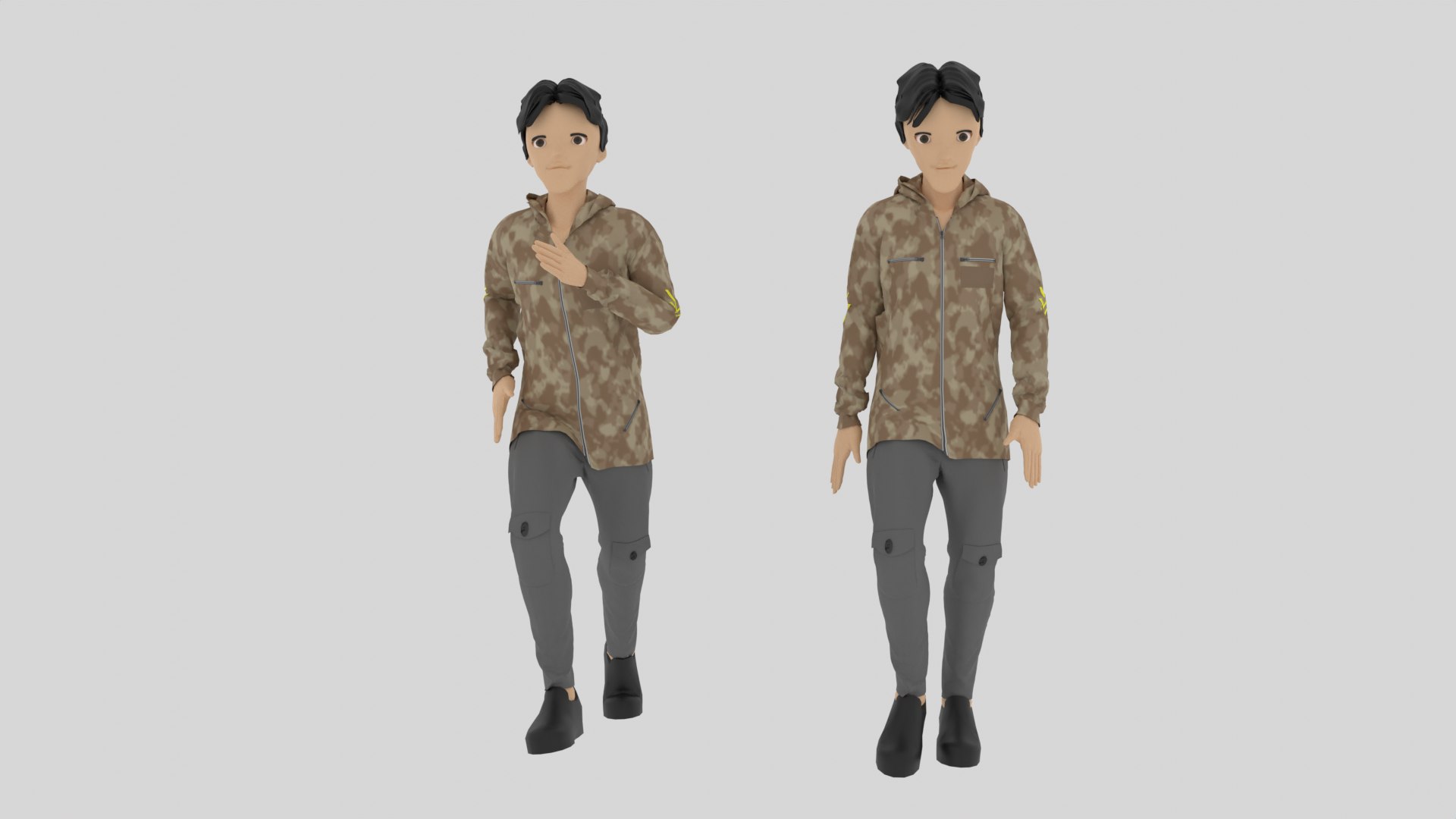 Cartoon Character Walking And Running Animation 3D Model - TurboSquid ...