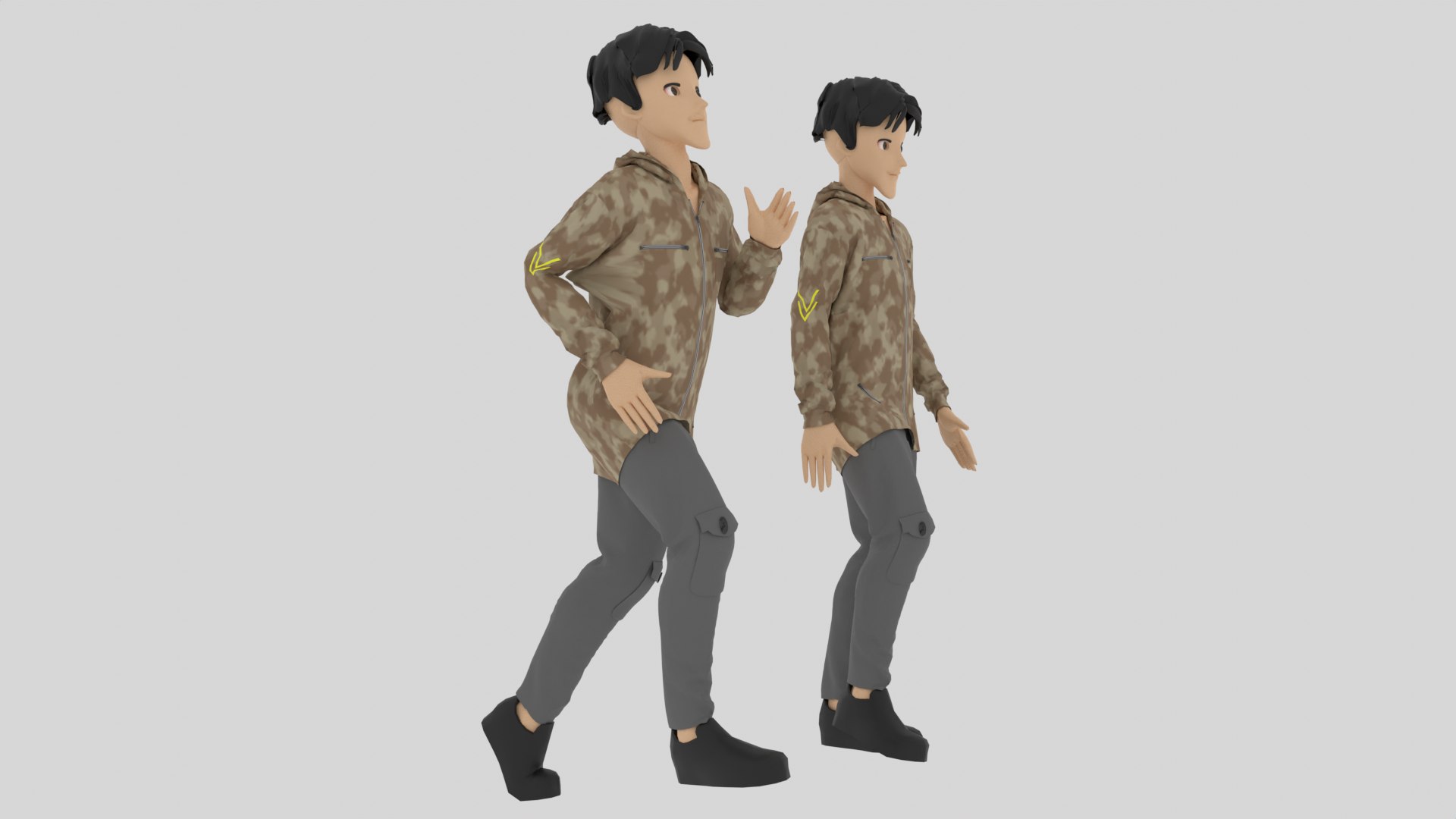 Cartoon Character Walking And Running Animation 3D Model - TurboSquid ...
