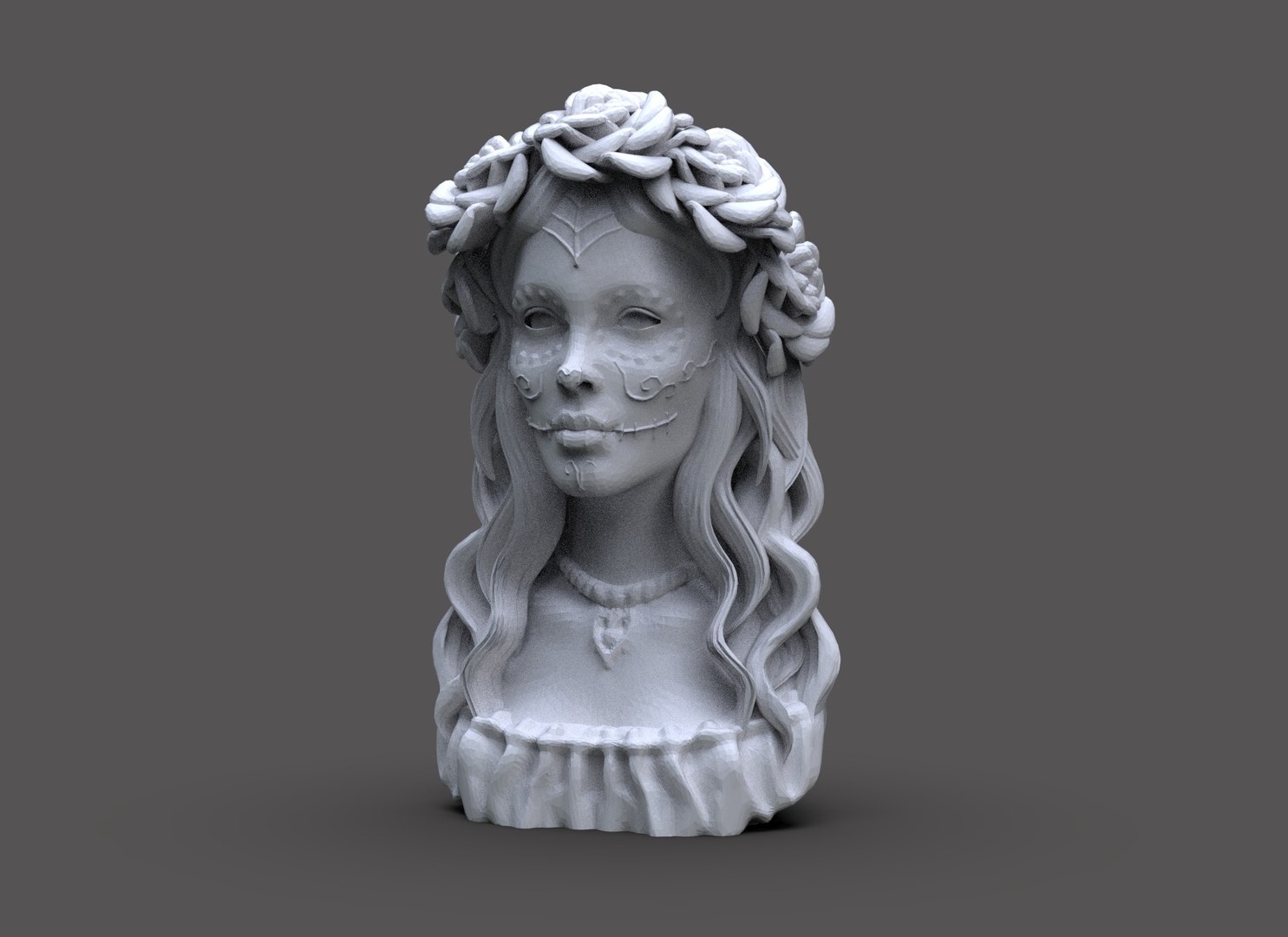 3D Catrina Bust Model - TurboSquid 2189033