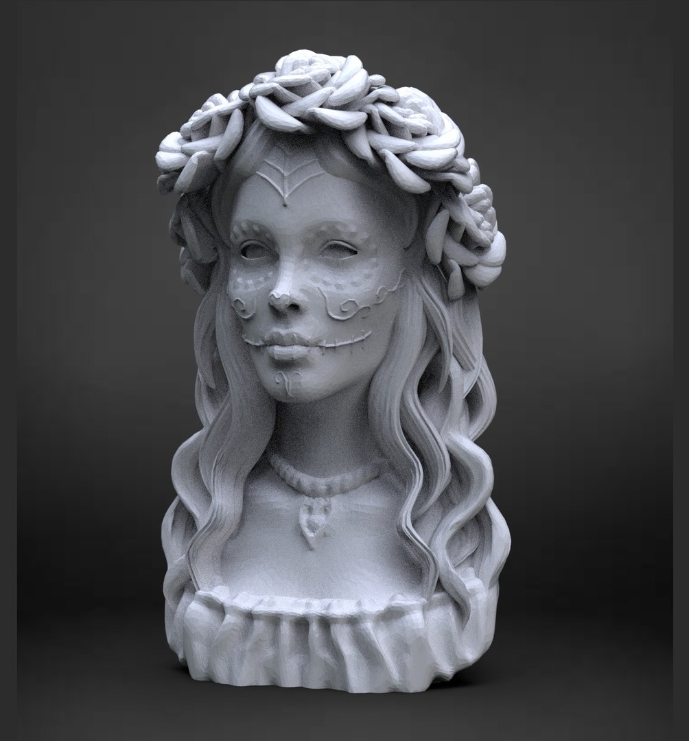 3D Catrina Bust Model - TurboSquid 2189033