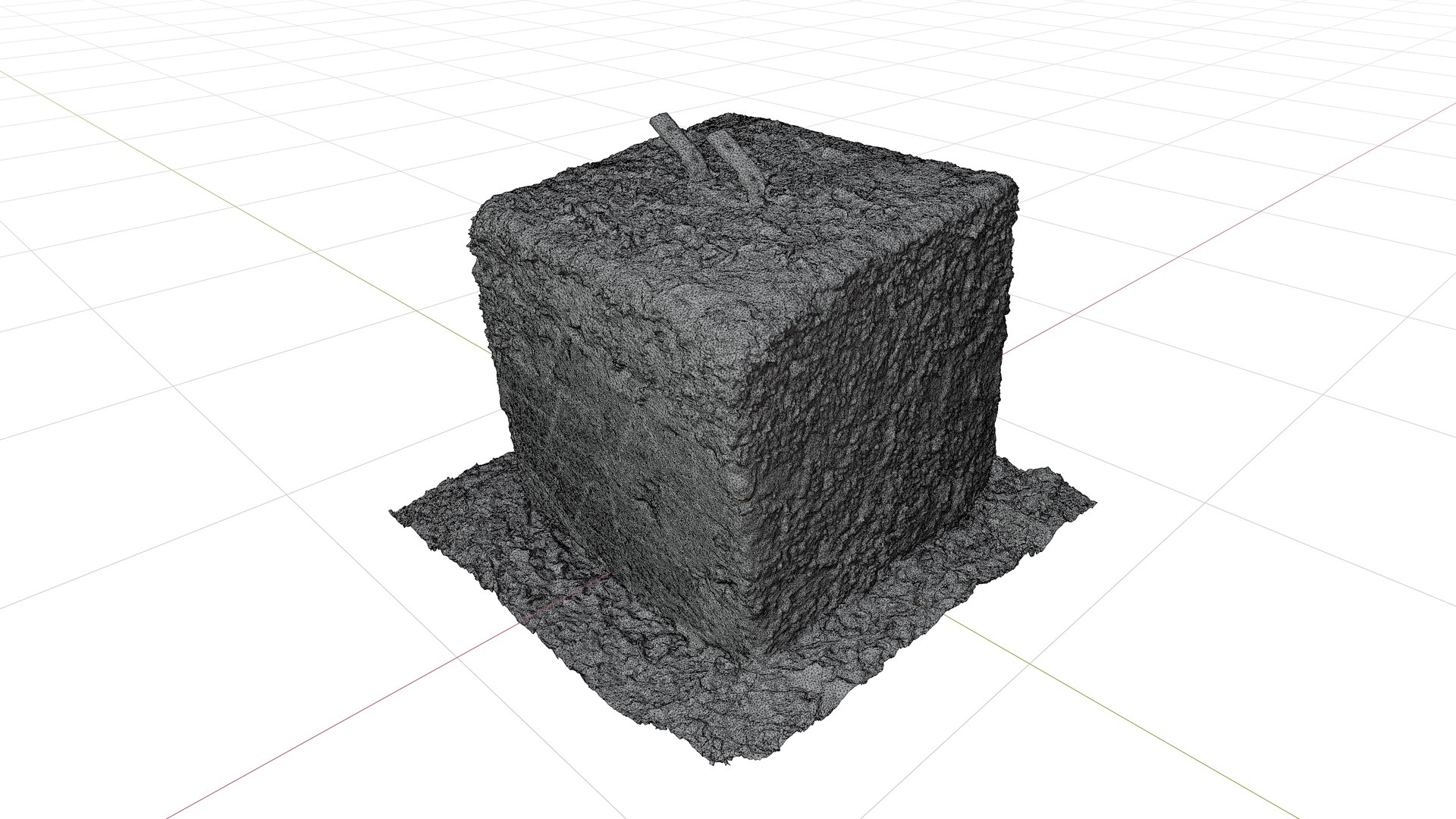 3D model Rotten Concrete cube with moss - TurboSquid 1972861