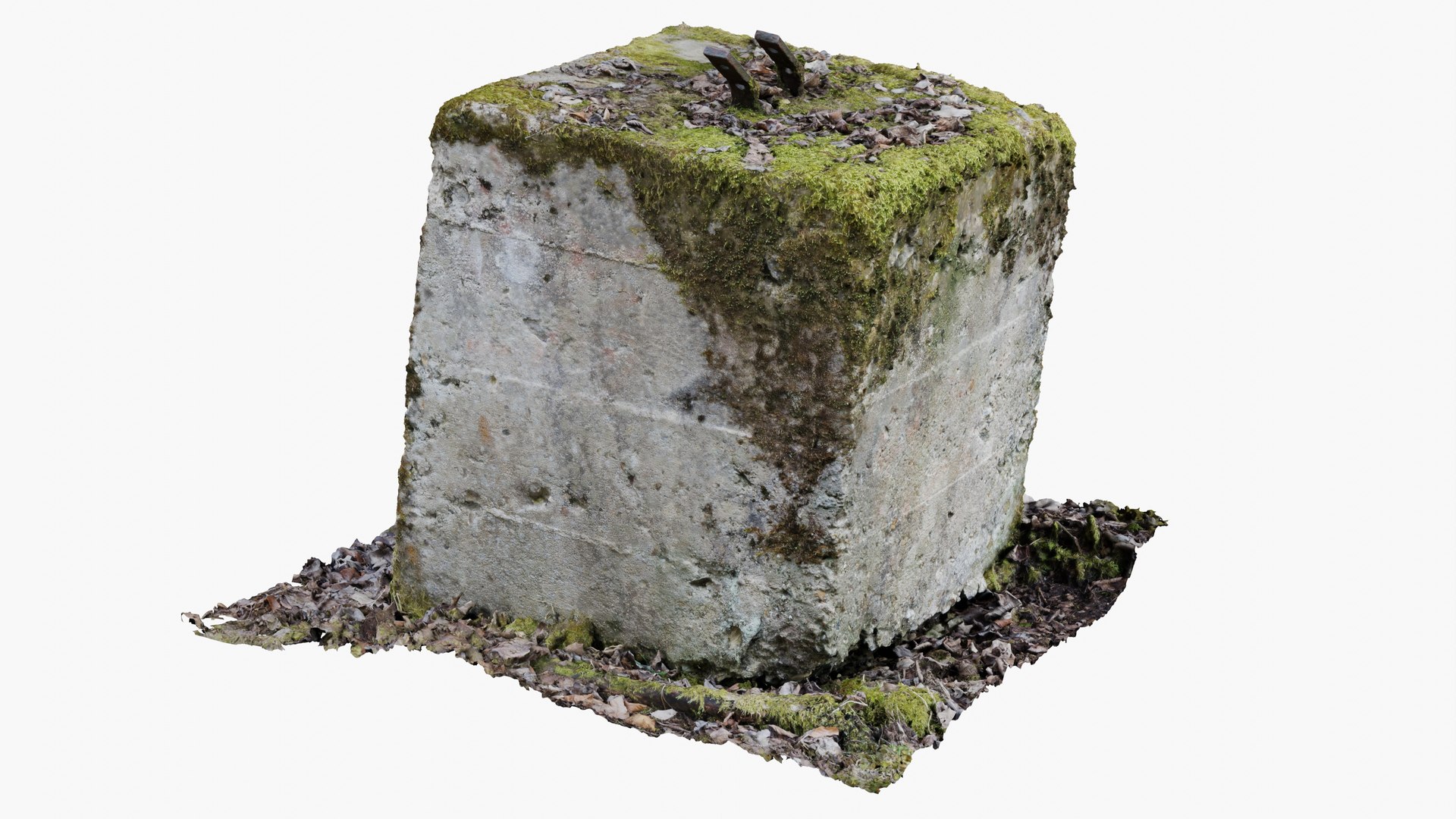 3D model Rotten Concrete cube with moss - TurboSquid 1972861