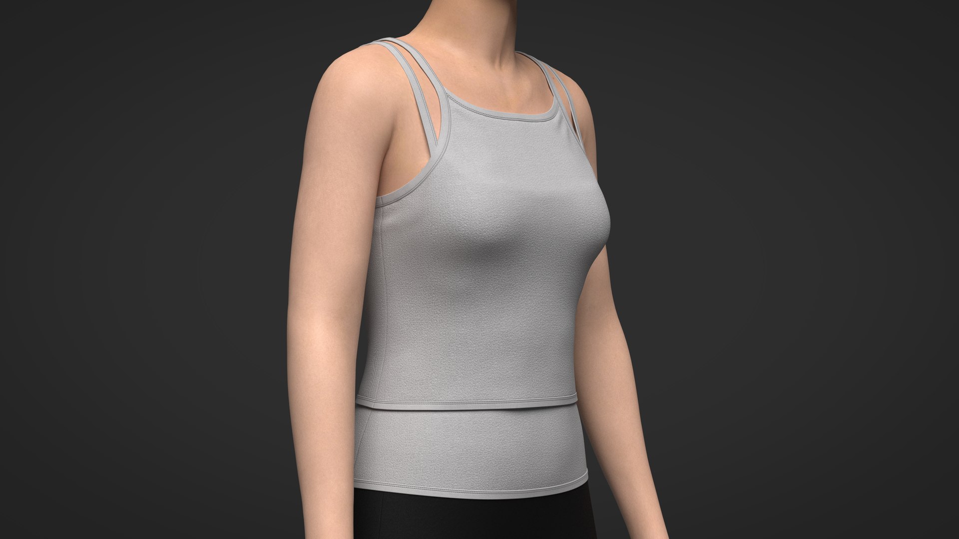 3D Double Layer Tank Top Model - TurboSquid 2339742