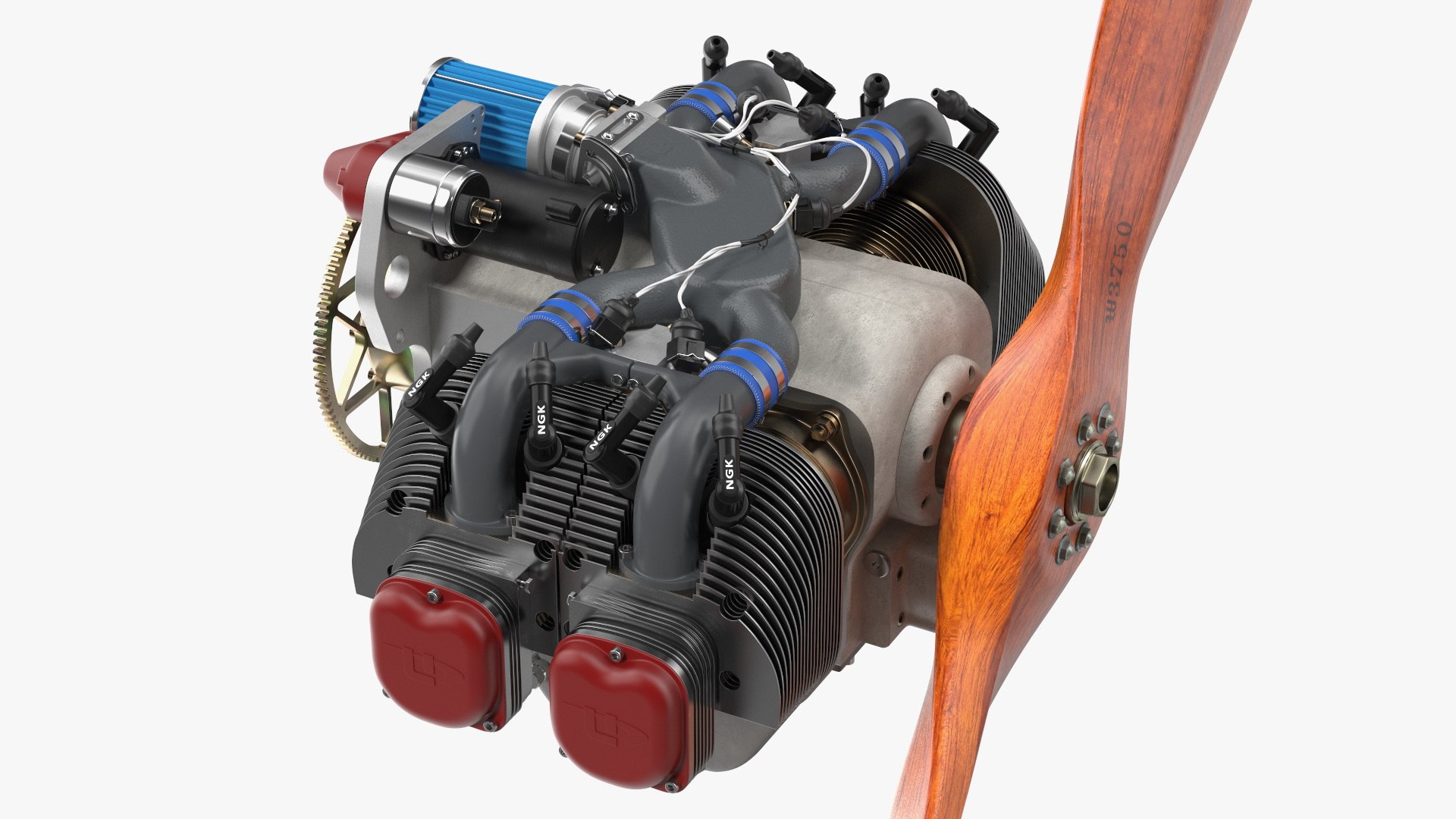 Vintage Aircraft Propeller Engine 3D Model - TurboSquid 2271223