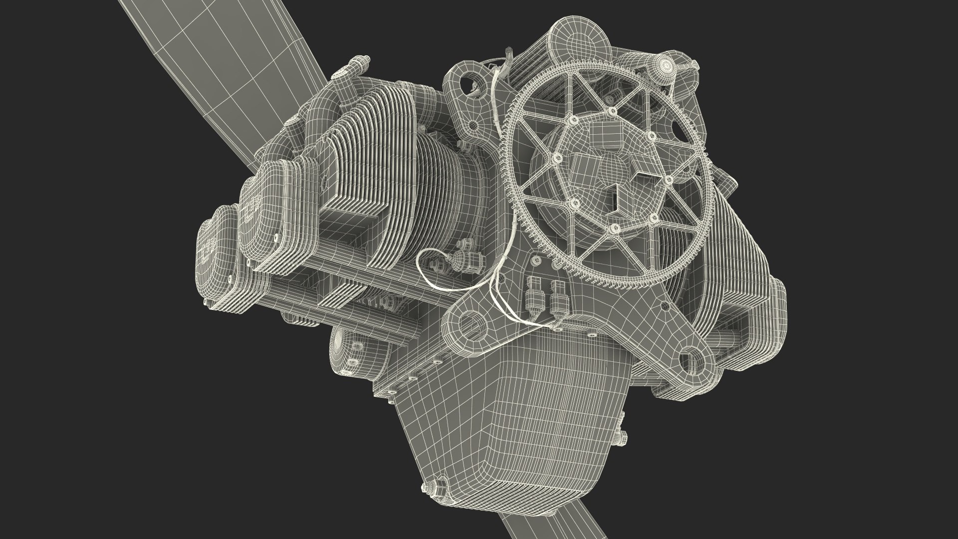 Vintage Aircraft Propeller Engine 3D Model - TurboSquid 2271223