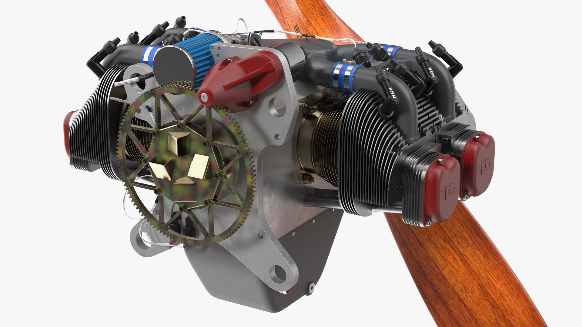Vintage Aircraft Propeller Engine 3D Model - TurboSquid 2271223