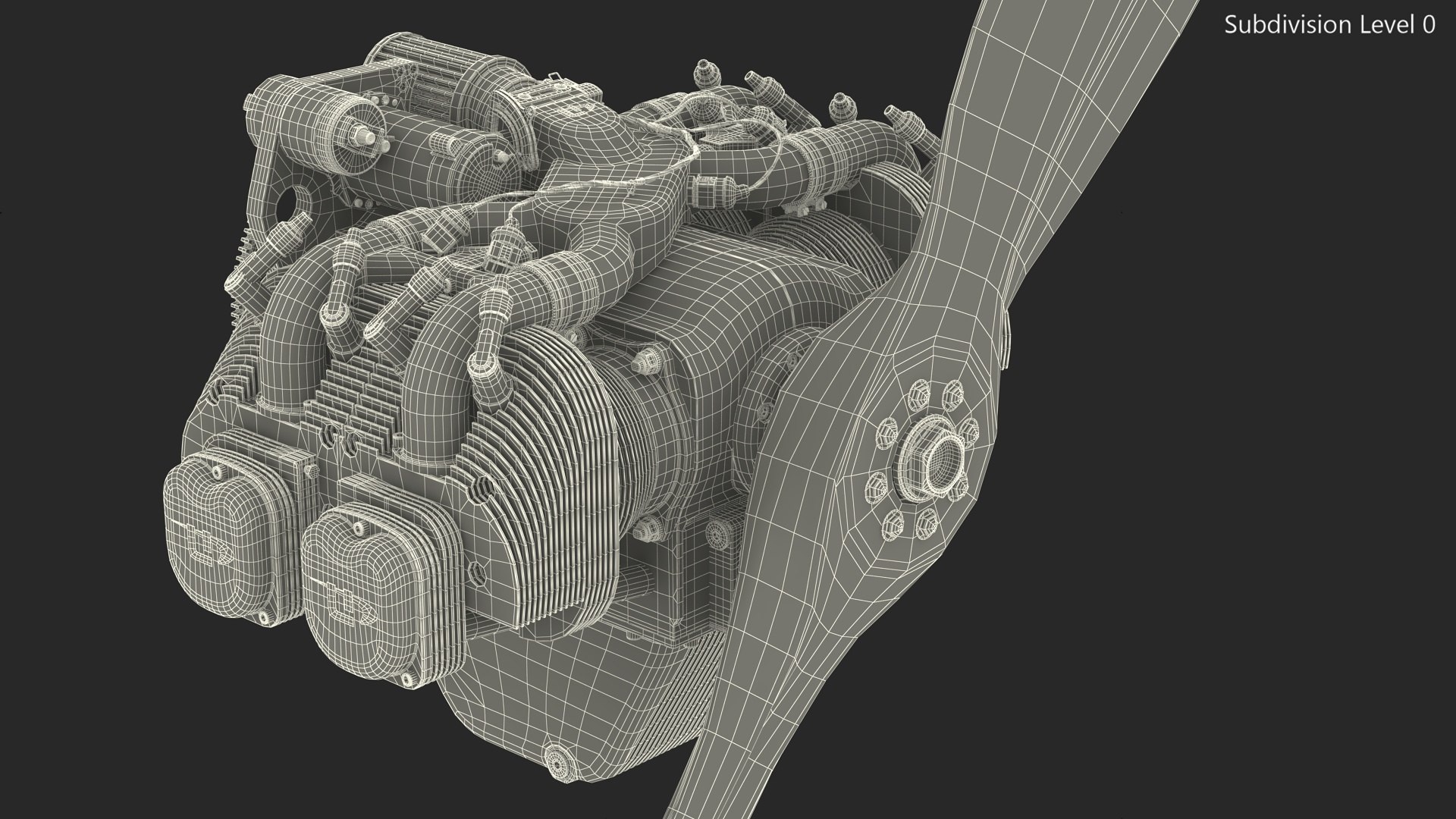 Vintage Aircraft Propeller Engine 3D Model - TurboSquid 2271223