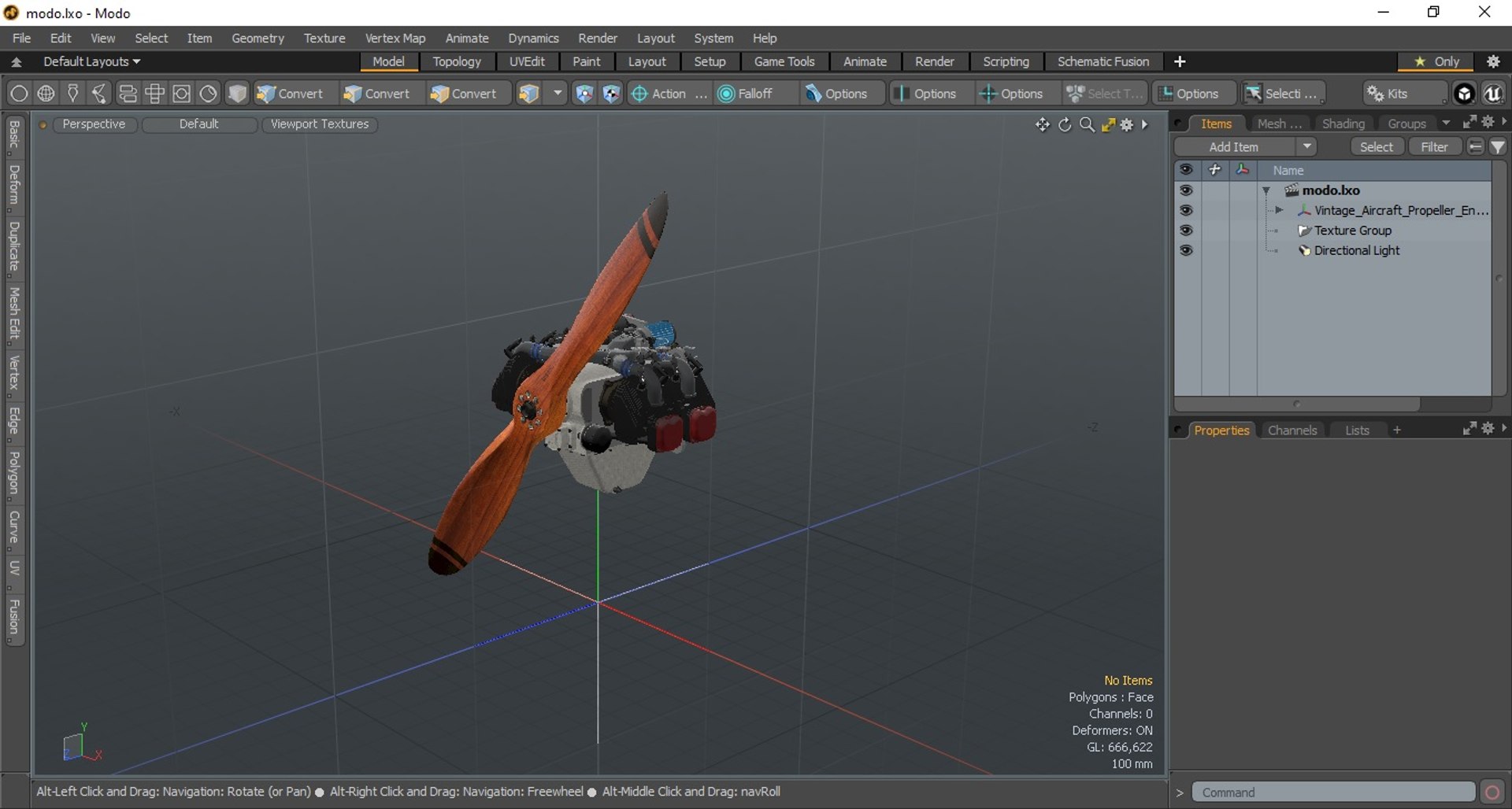 Vintage Aircraft Propeller Engine 3D Model - TurboSquid 2271223