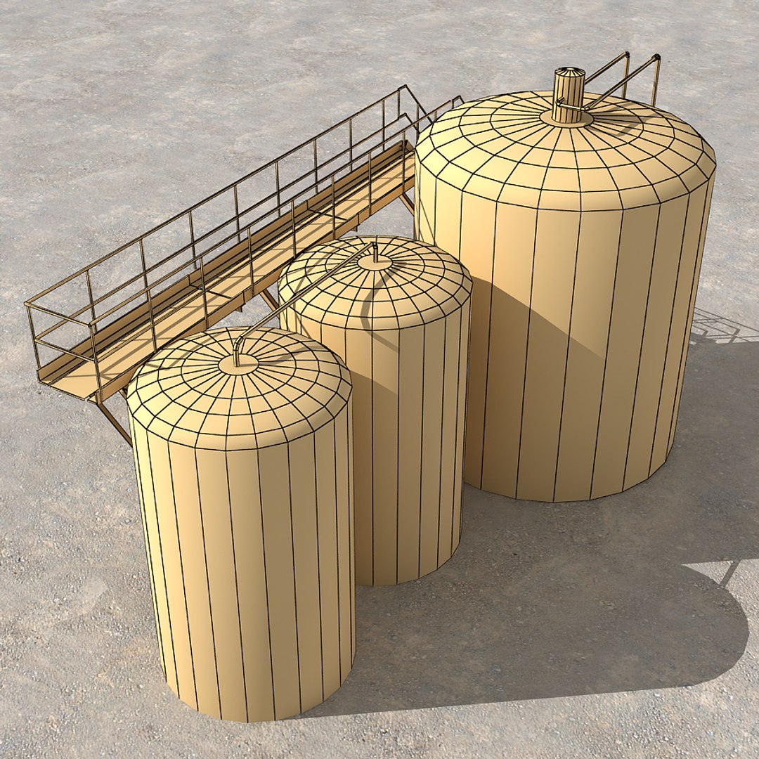 3dsmax Land Fuel Tanks