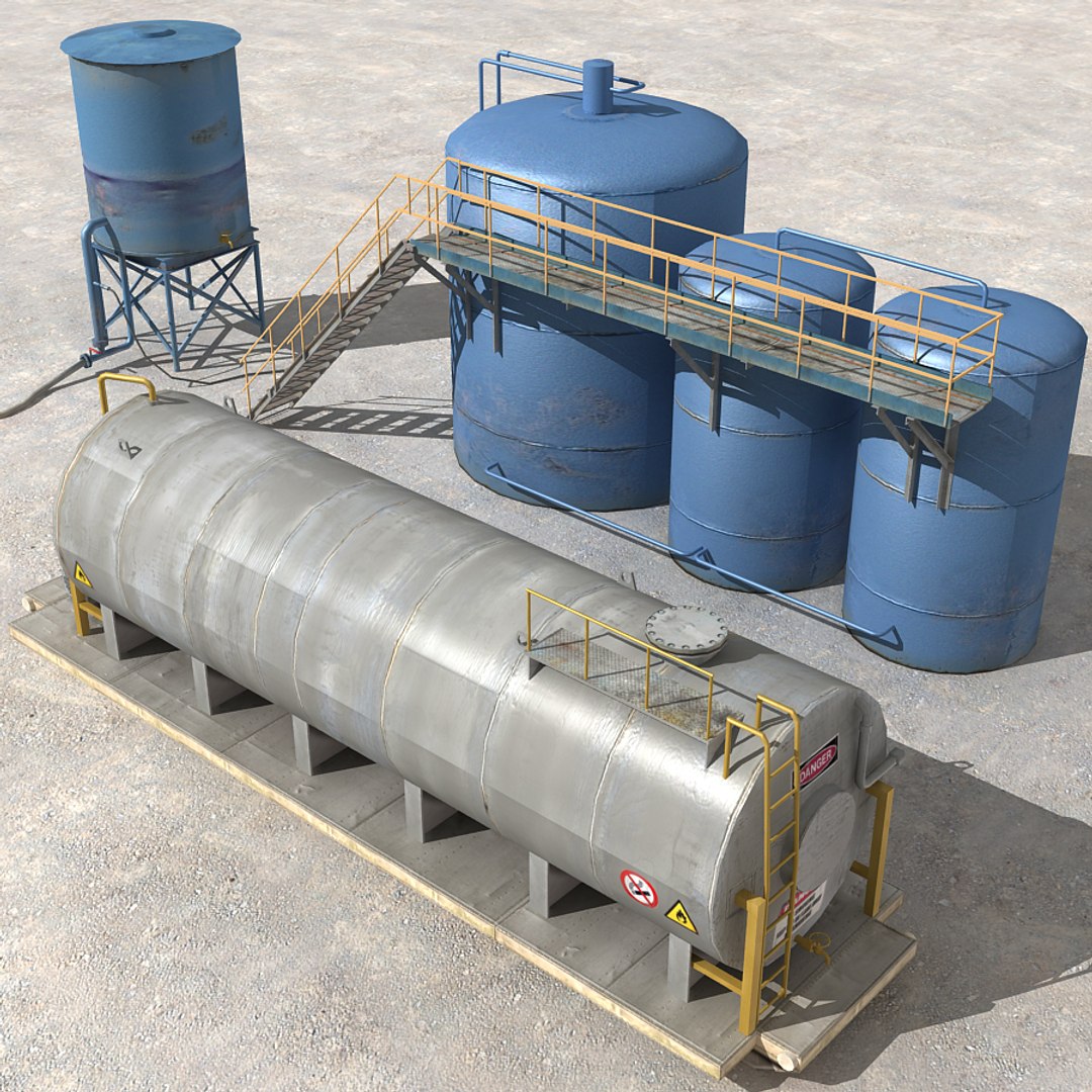 3dsmax Land Fuel Tanks