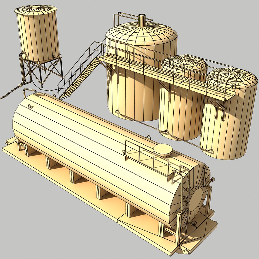 3dsmax Land Fuel Tanks