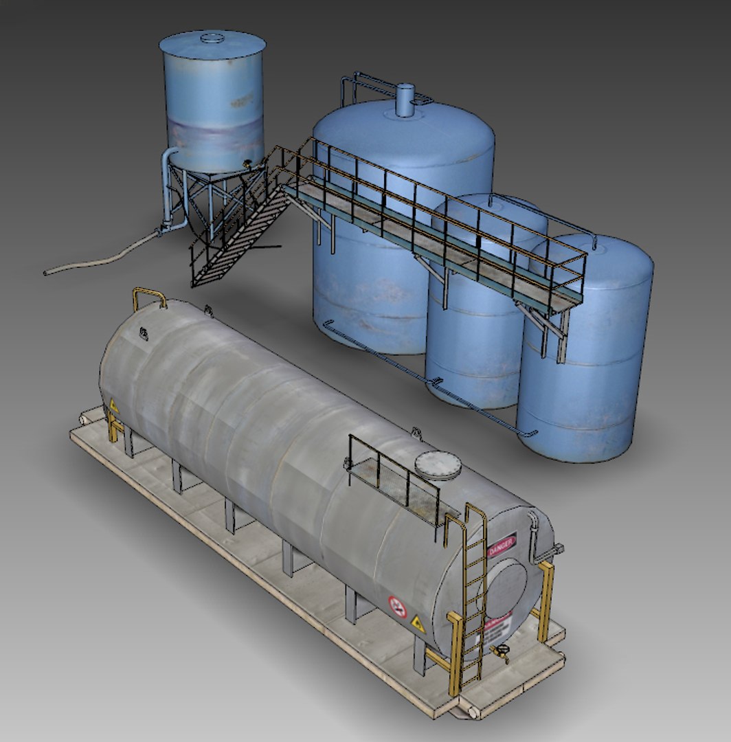 3dsmax Land Fuel Tanks