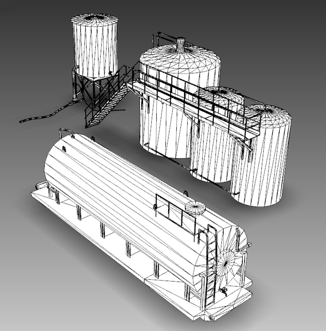 3dsmax Land Fuel Tanks