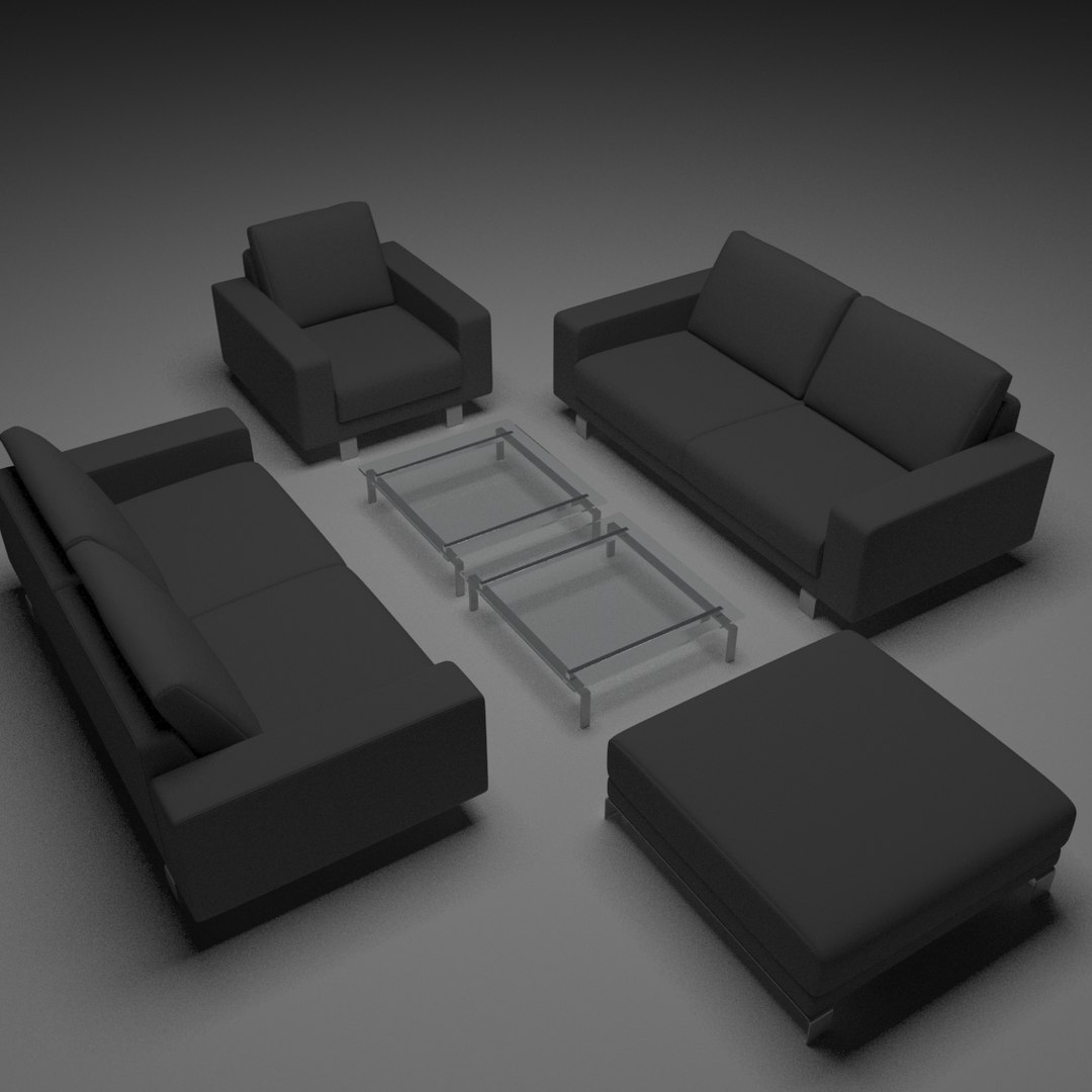Sofa set 3D model - TurboSquid 1292791