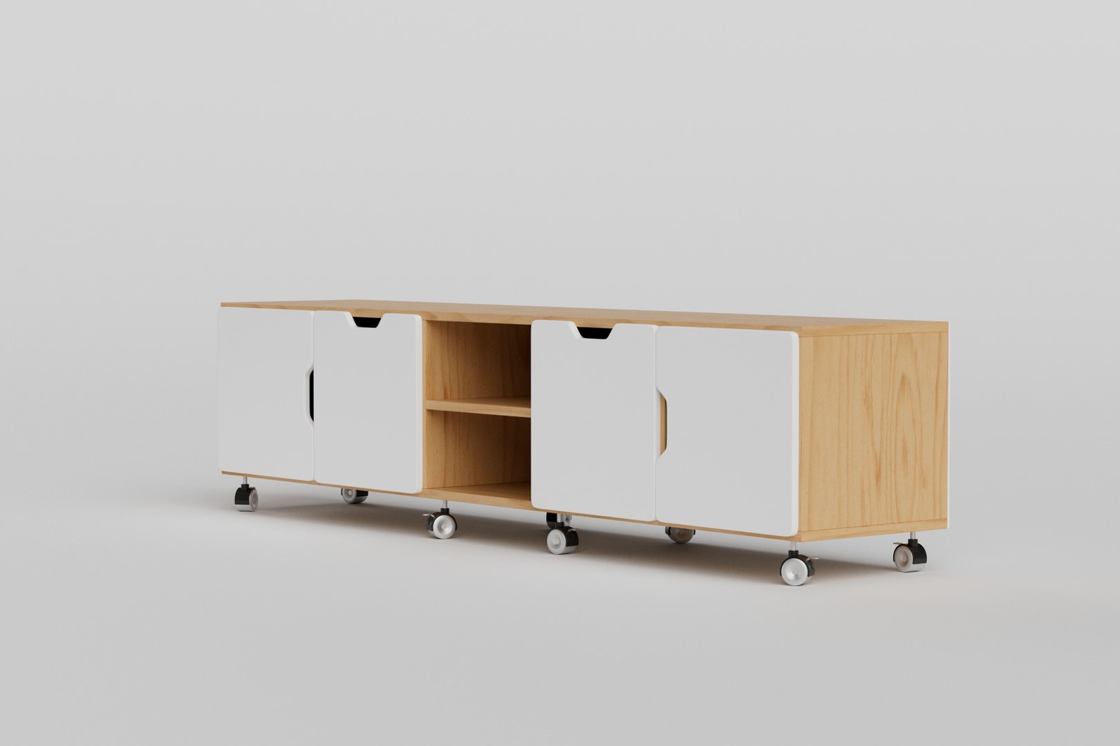 Modern Mobile Low Sideboard PBR 3D - TurboSquid 2020790