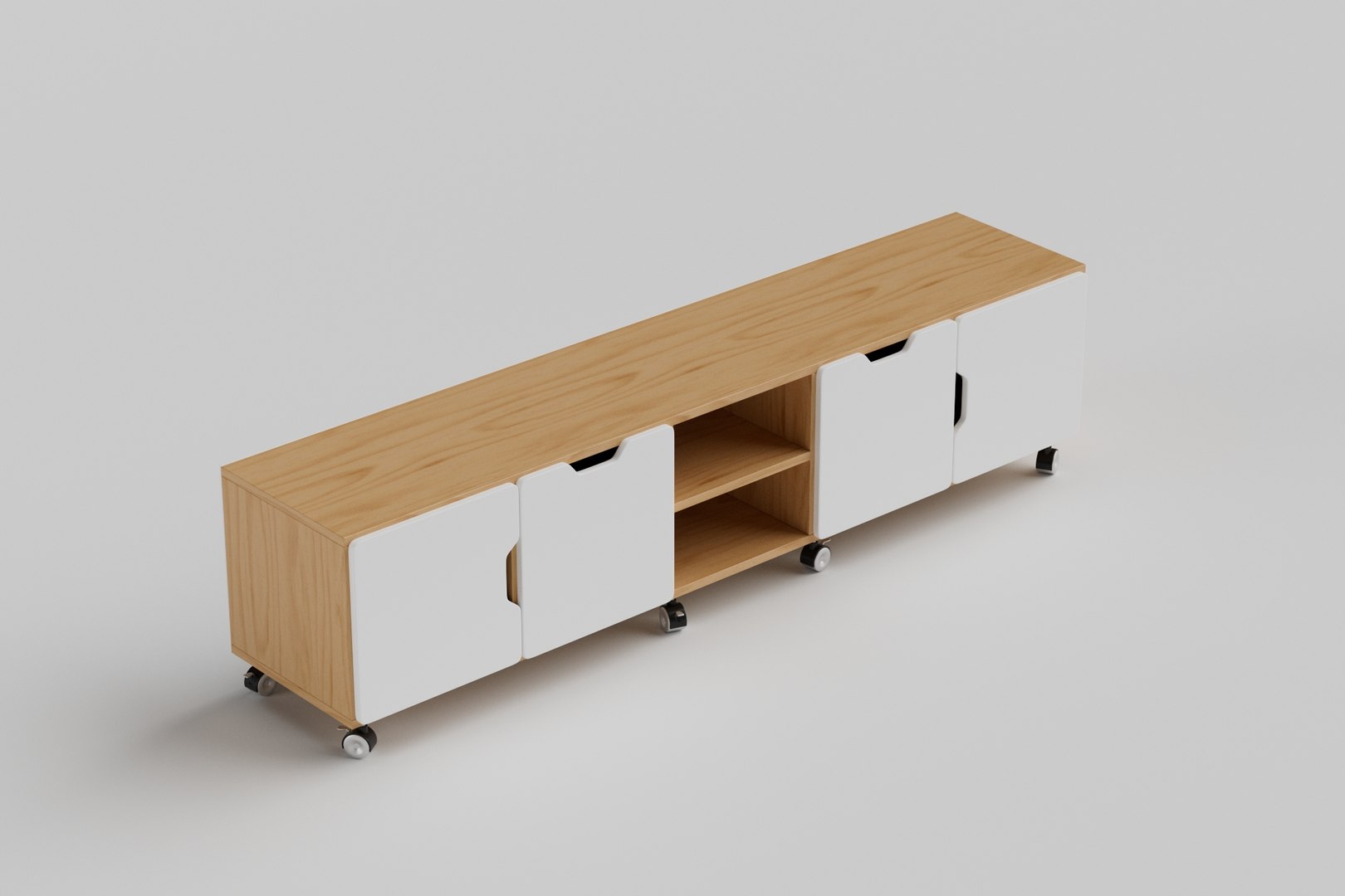 Modern Mobile Low Sideboard PBR 3D - TurboSquid 2020790