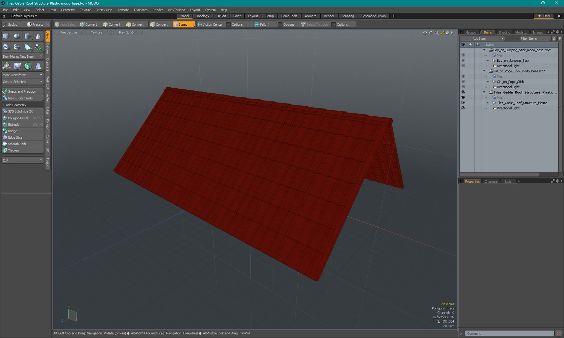 3D Tiles Gable Roof Structure Plastic - TurboSquid 2371417