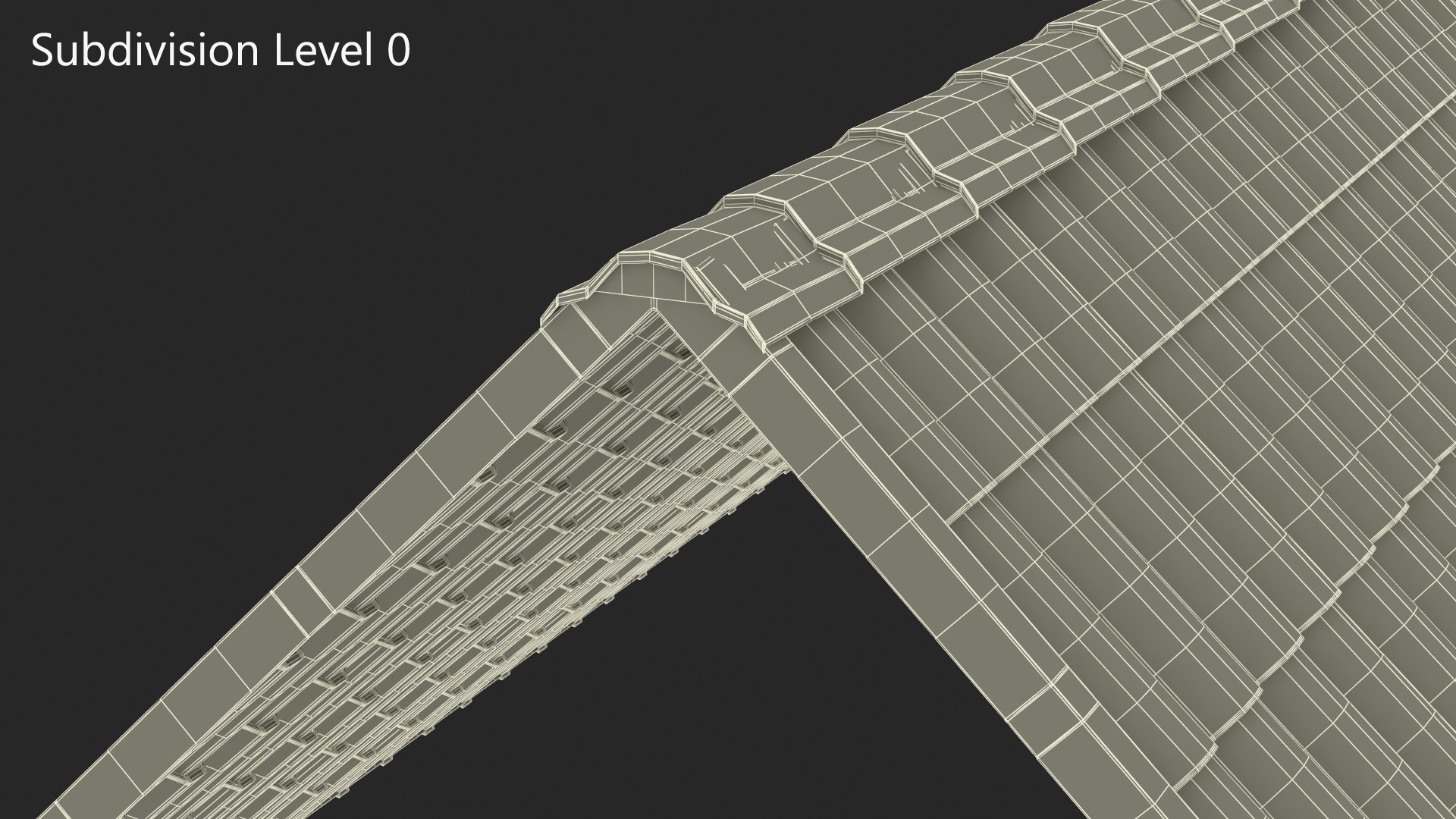 3D Tiles Gable Roof Structure Plastic - TurboSquid 2371417