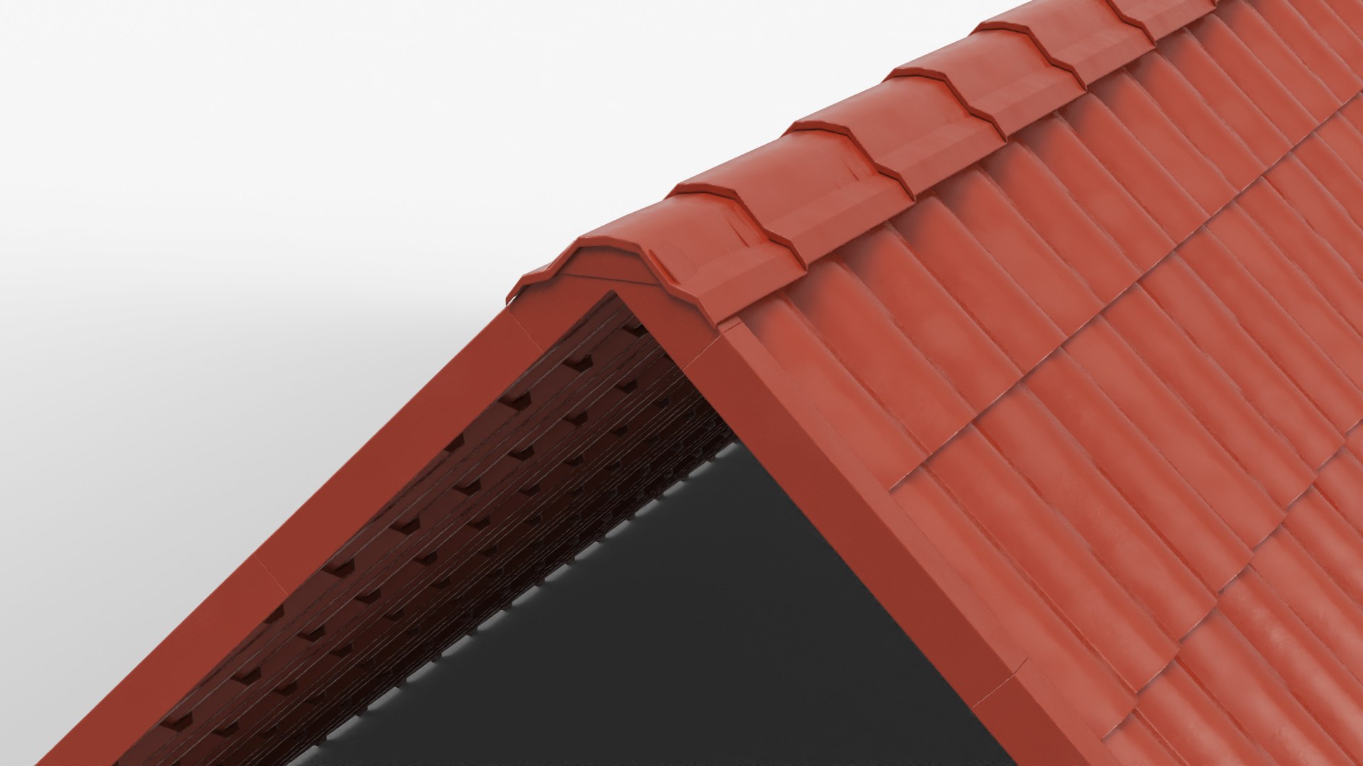 3D Tiles Gable Roof Structure Plastic - TurboSquid 2371417