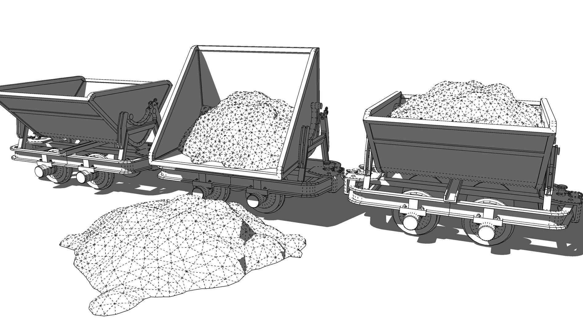 Mining Cart Scene 3D - TurboSquid 2101756
