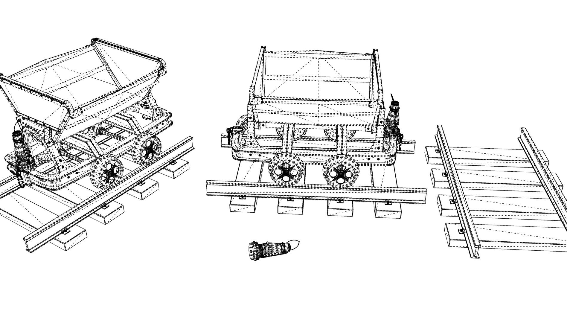 Mining Cart Scene 3D - TurboSquid 2101756