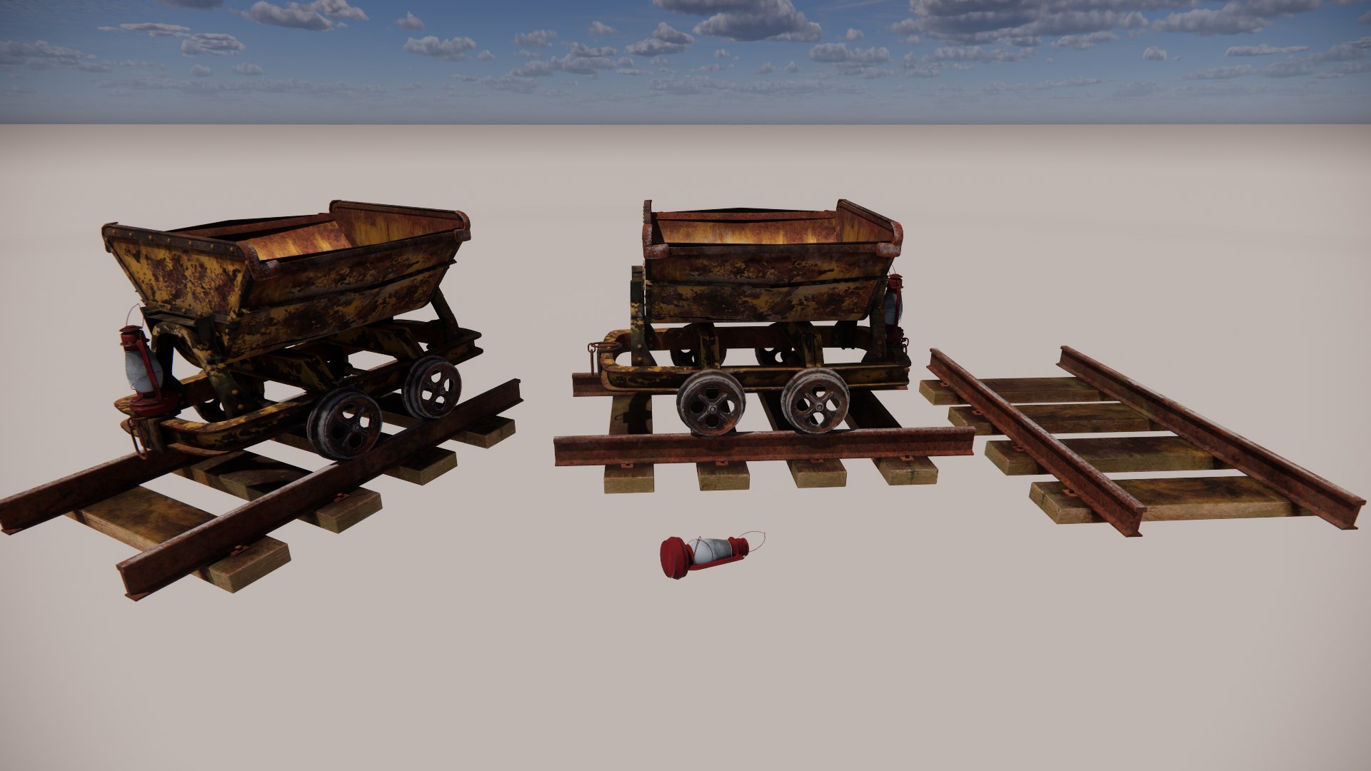 Mining Cart Scene 3D - TurboSquid 2101756