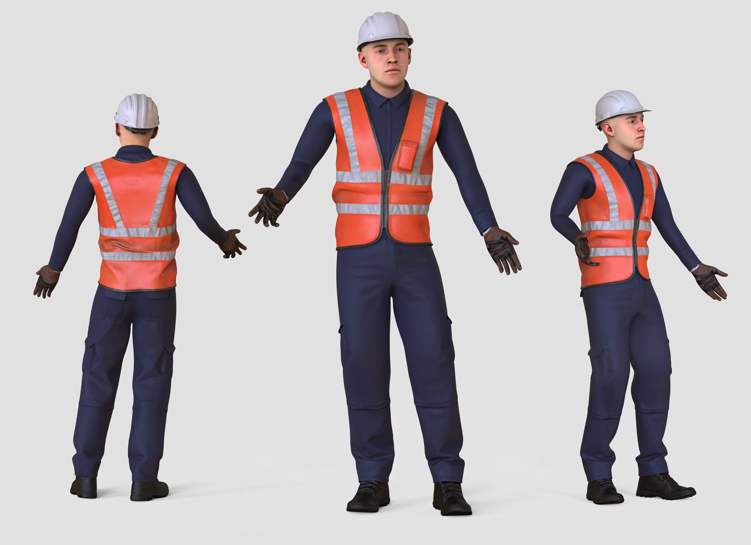 3D Worker Character Rigged Animated - TurboSquid 2058115