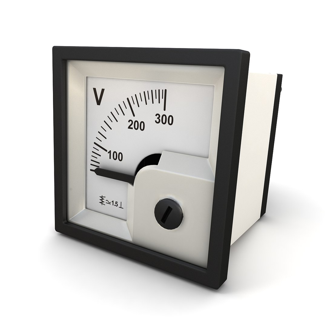 3d Analog Panel Dc Voltmeter Model
