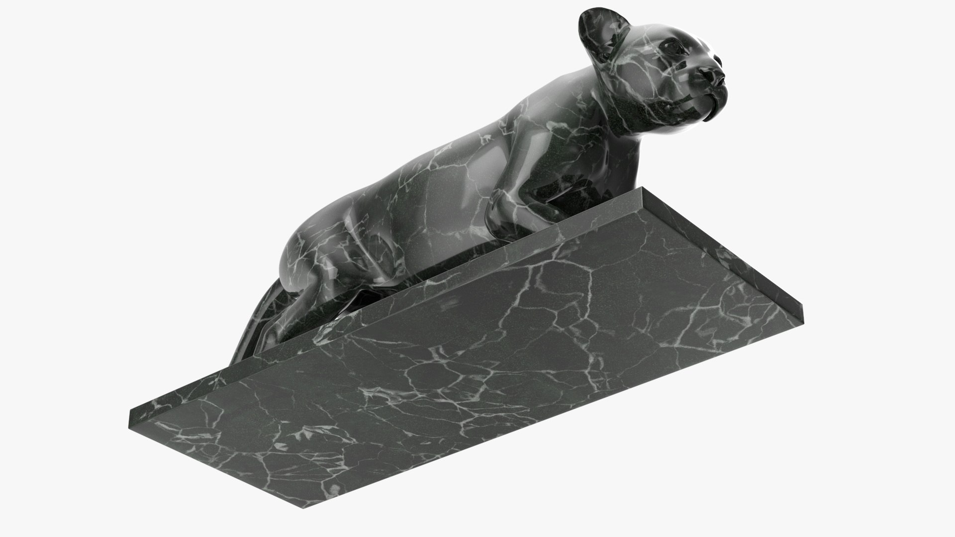 Black Marble Panther Statue 3D Model - TurboSquid 2335572