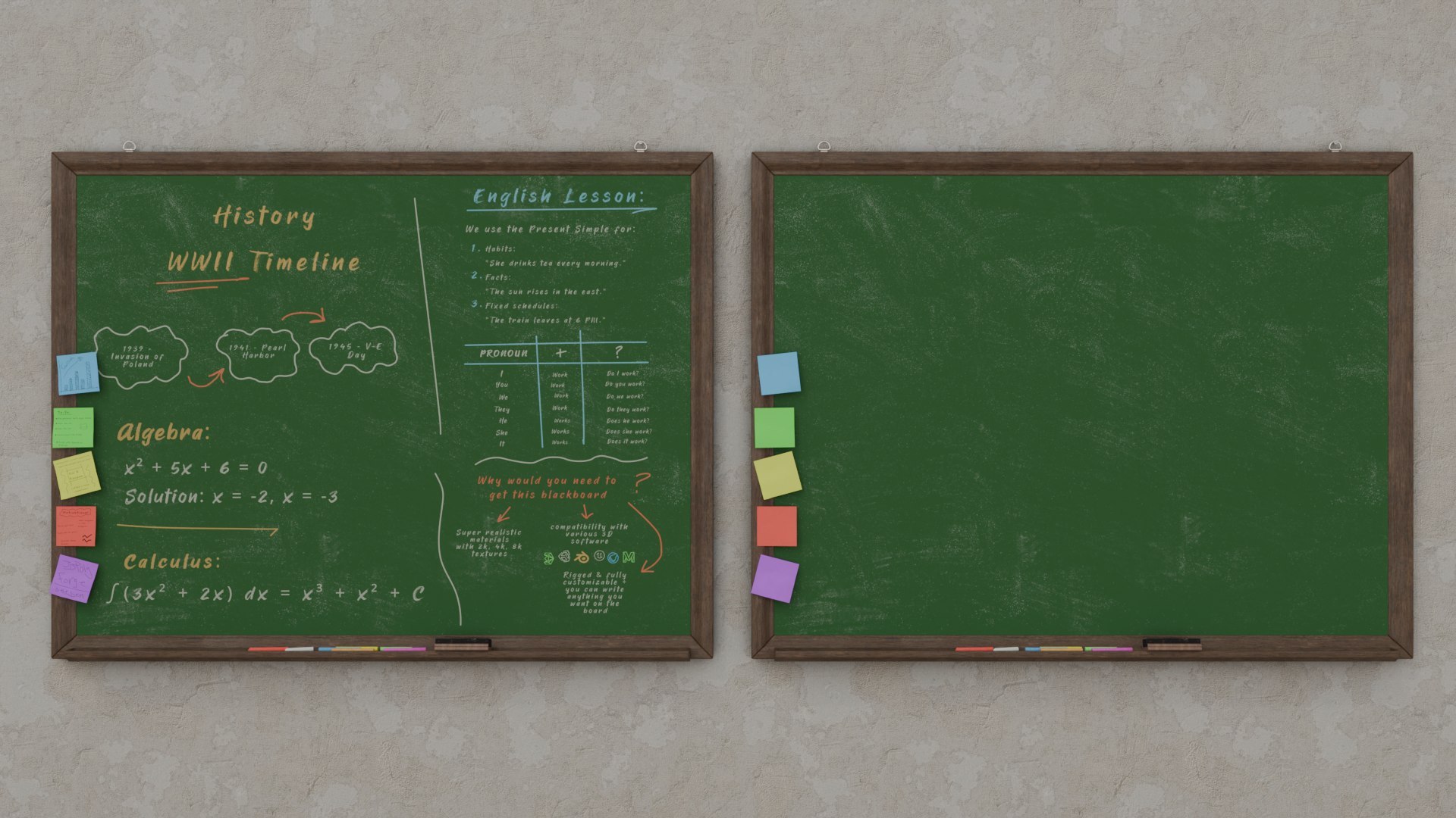 Customizable Wall-Mounted Greenboard - Rectangular Wooden Writing Board ...