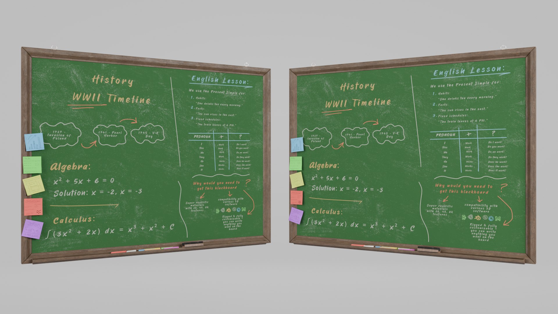 Customizable Wall-Mounted Greenboard - Rectangular Wooden Writing Board ...