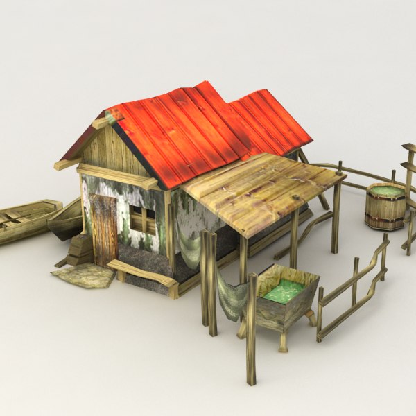 3d model rural house