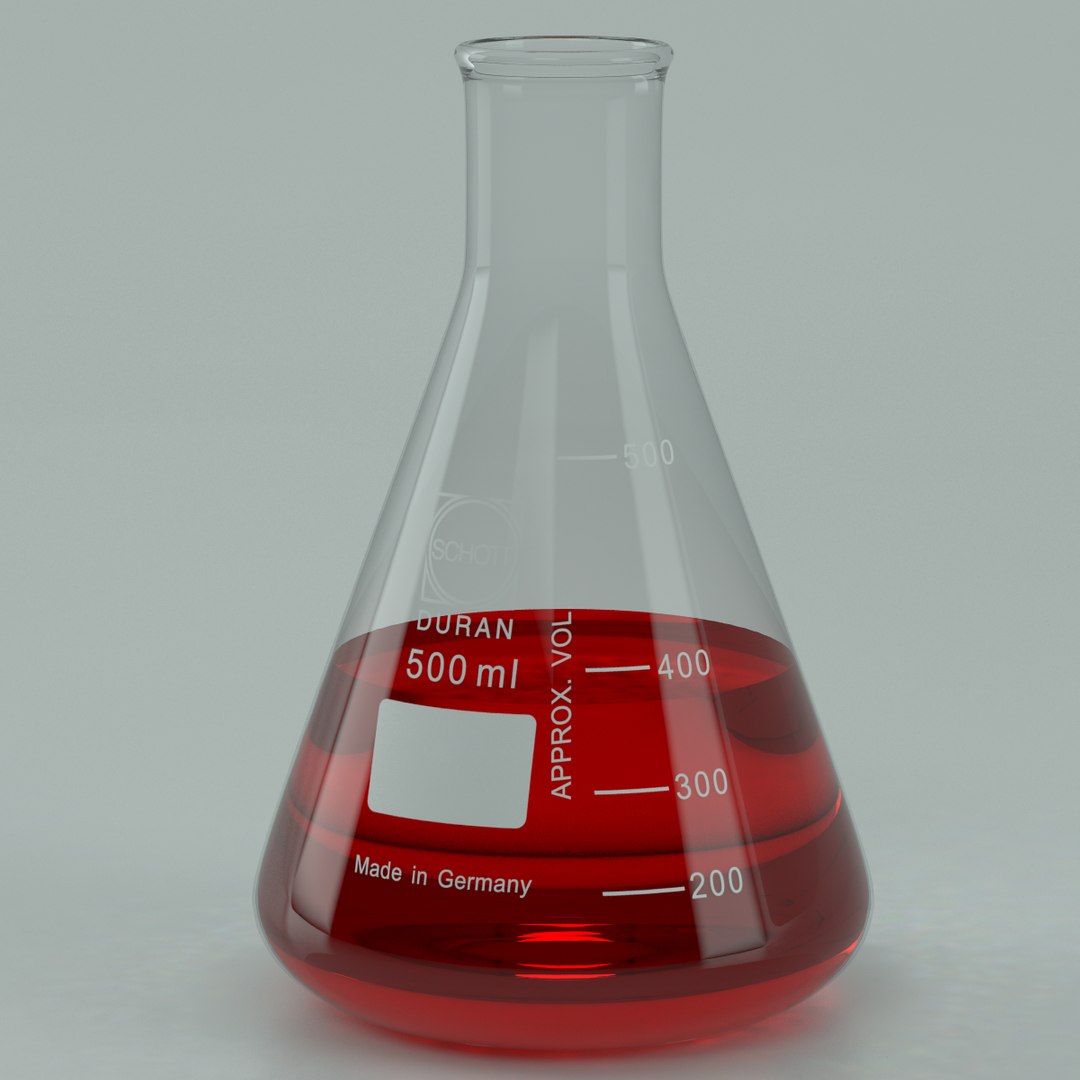 erlenmeyer 500 ml lab 3d max