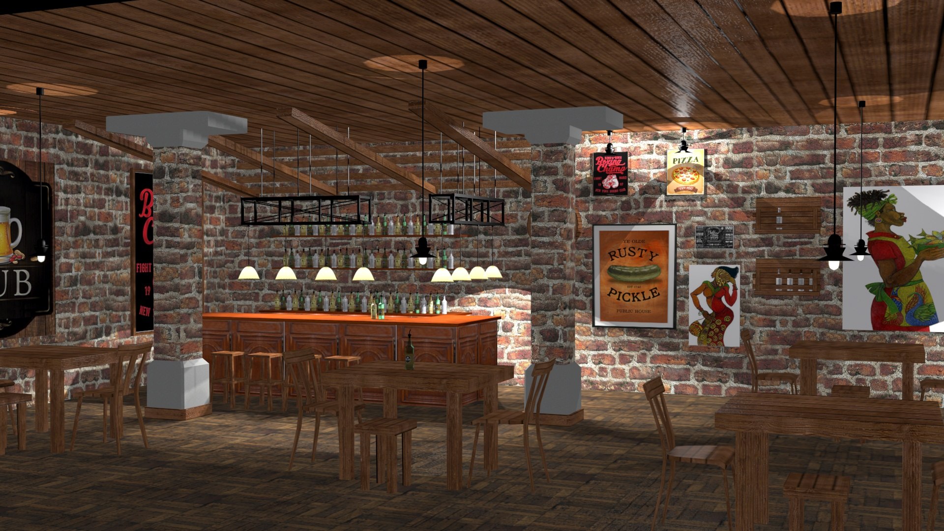 Pub Bar 3D Model - TurboSquid 1585731