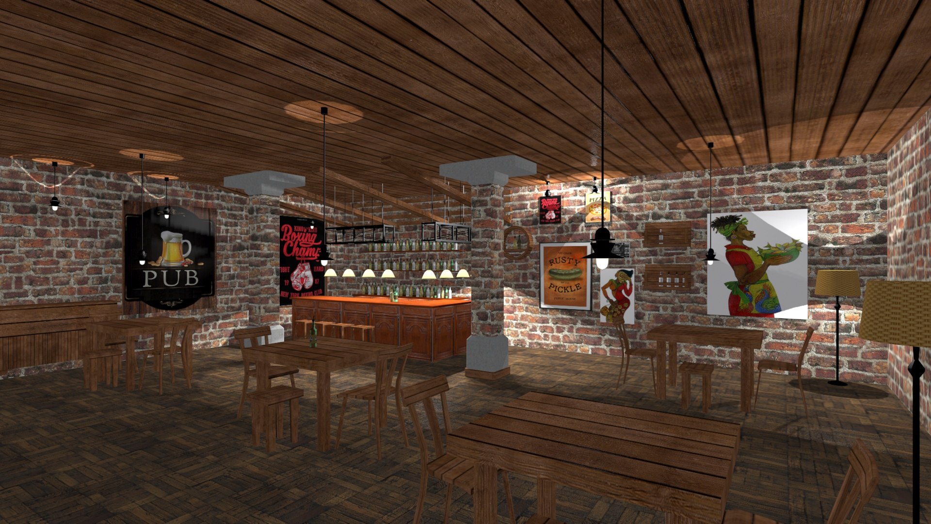 Pub Bar 3D Model - TurboSquid 1585731
