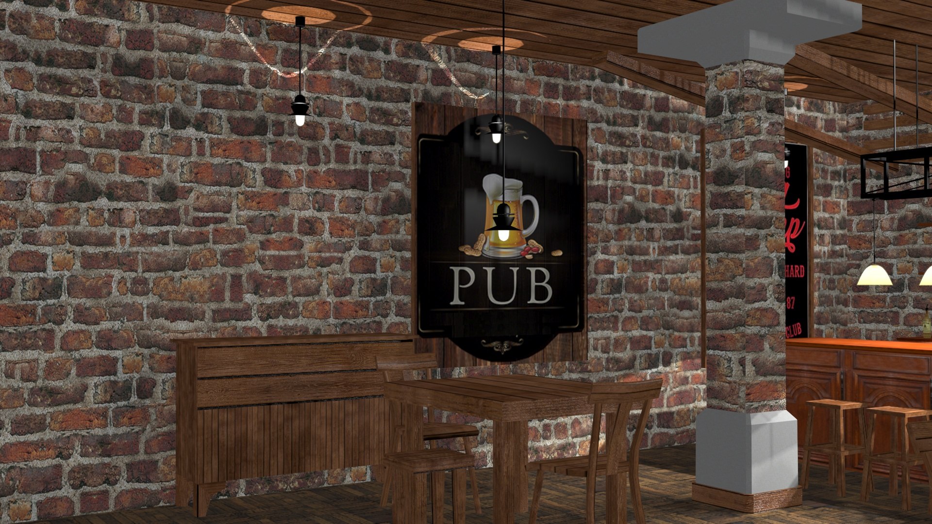 Pub Bar 3D Model - TurboSquid 1585731