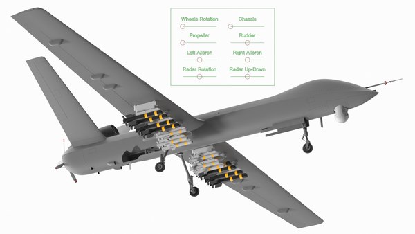 modelo 3d Hunter Killer Surveillance UAV Rigged - TurboSquid 1942206