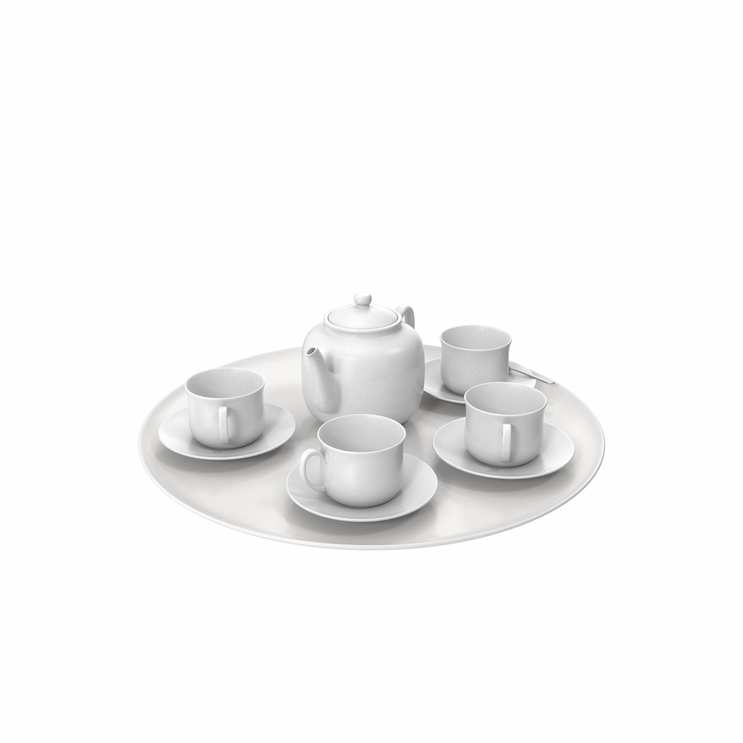 Ceramic Tea Set 3D Model - TurboSquid 2113791