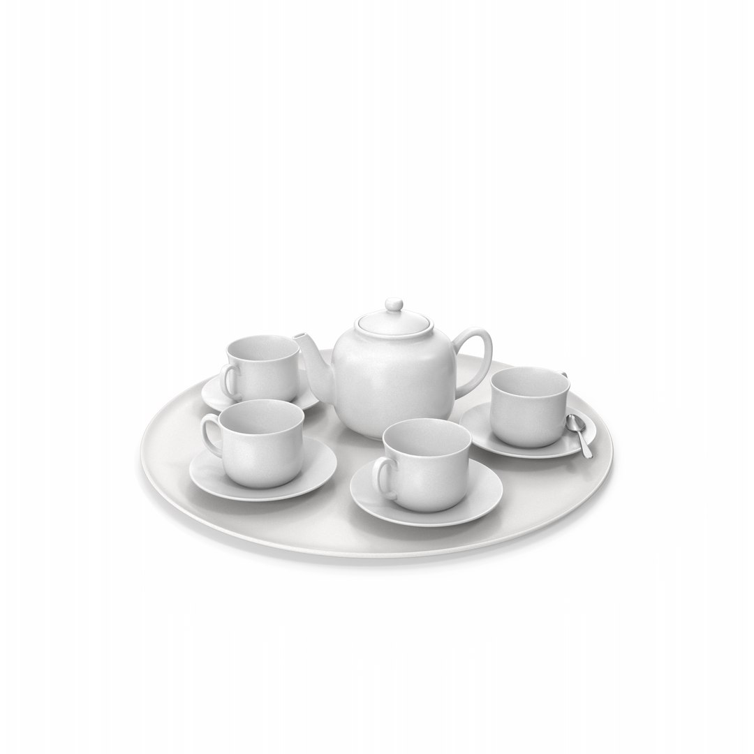 Ceramic Tea Set 3D Model - TurboSquid 2113791