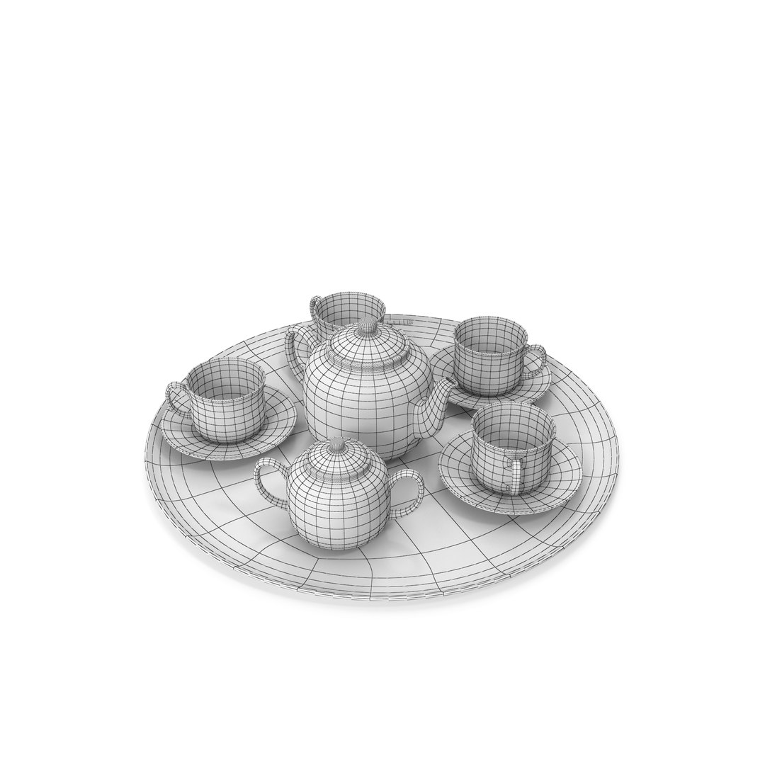 Ceramic Tea Set 3D Model - TurboSquid 2113791