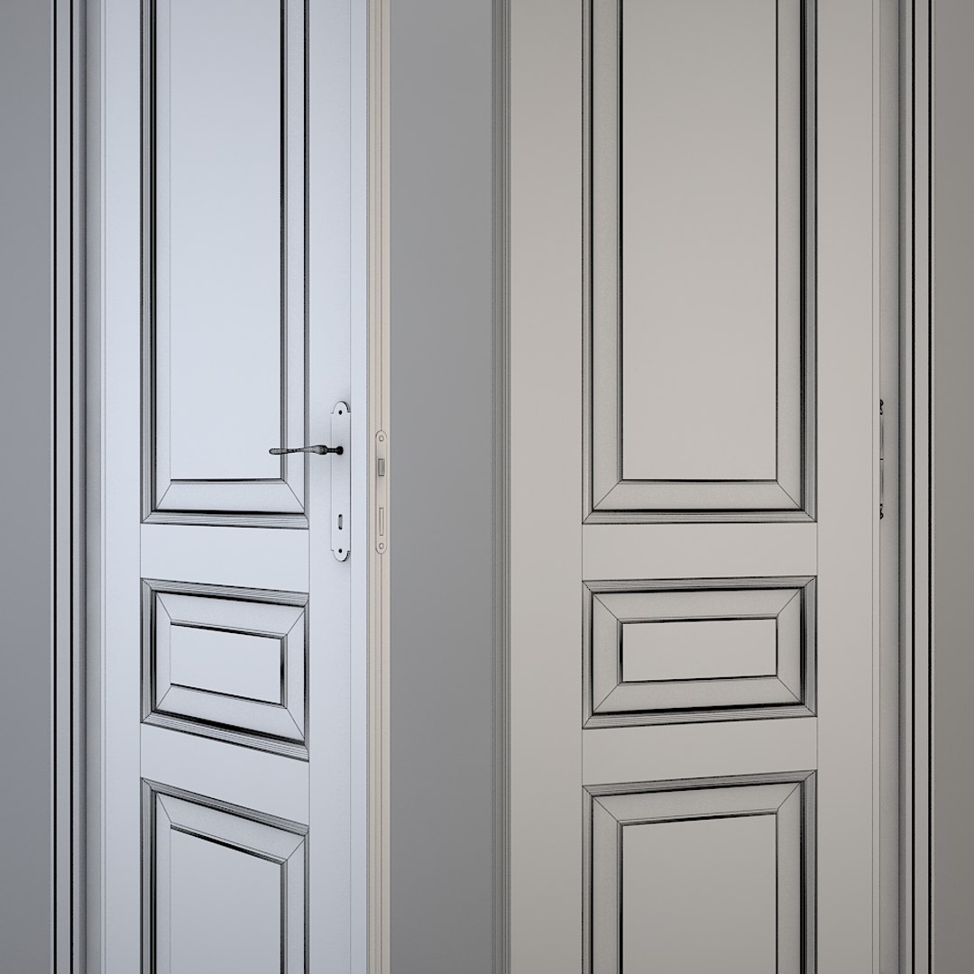 3d Classical Double Door