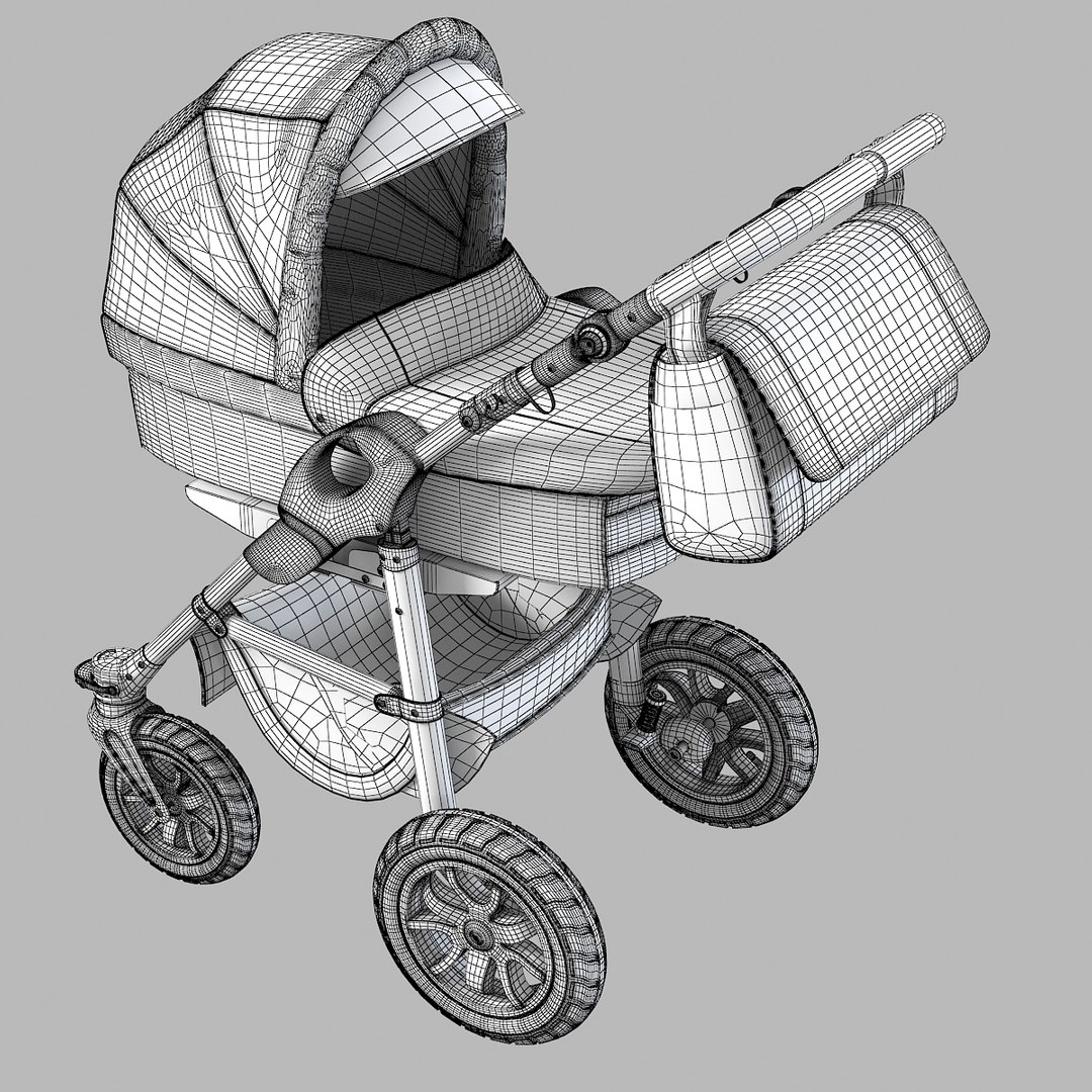 3d 3ds Perambulator Baby Mother