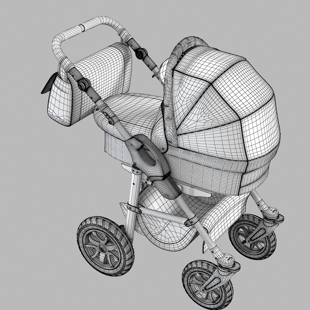 3d 3ds perambulator baby mother