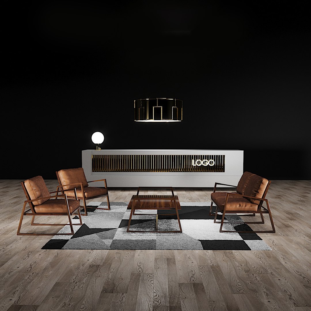 York Lounge Chair Reception Desk 3D Model - TurboSquid 1305865