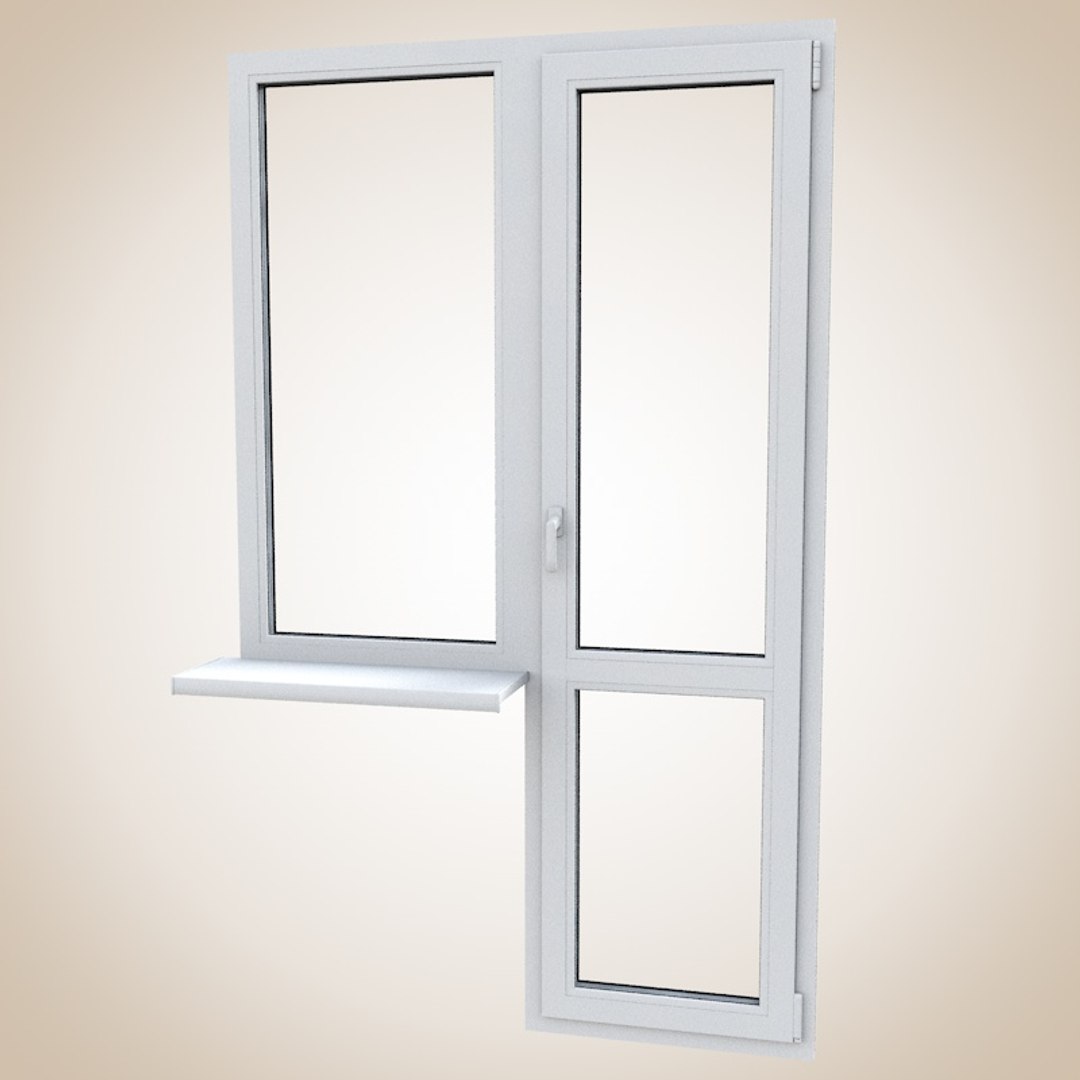 3d Model Pvc Window Balcony Door