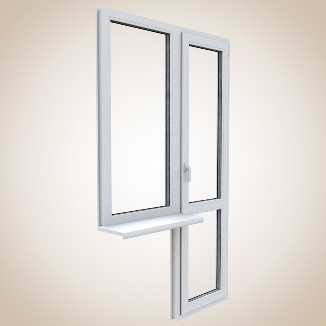 3d model pvc window balcony door