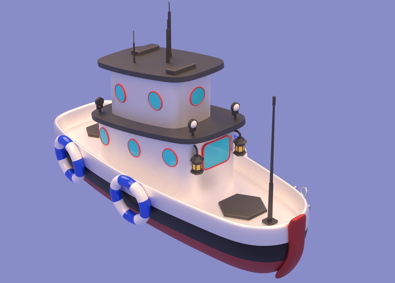 3D cartoon boat toon model - TurboSquid 1629735