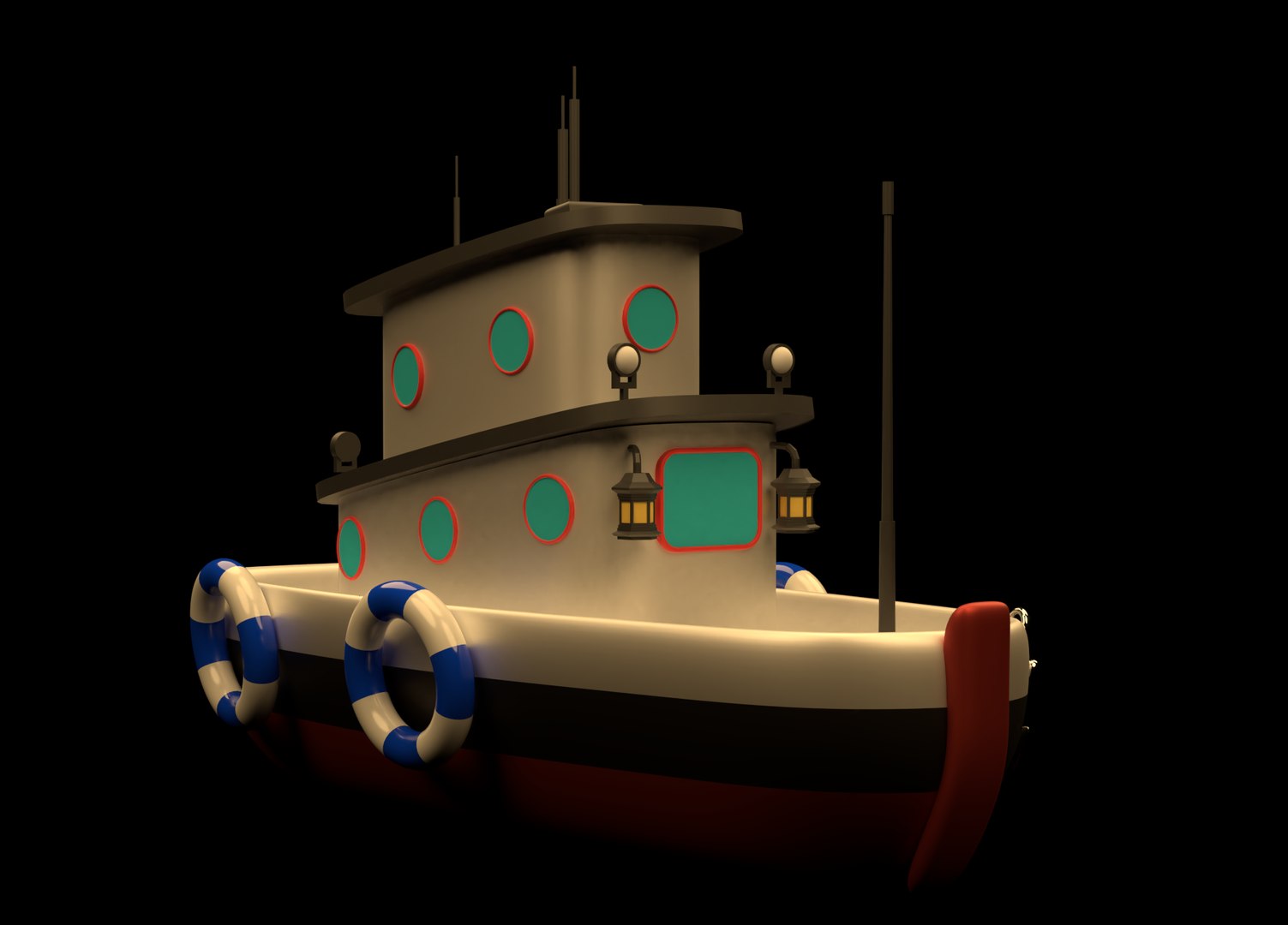 3D cartoon boat toon model - TurboSquid 1629735